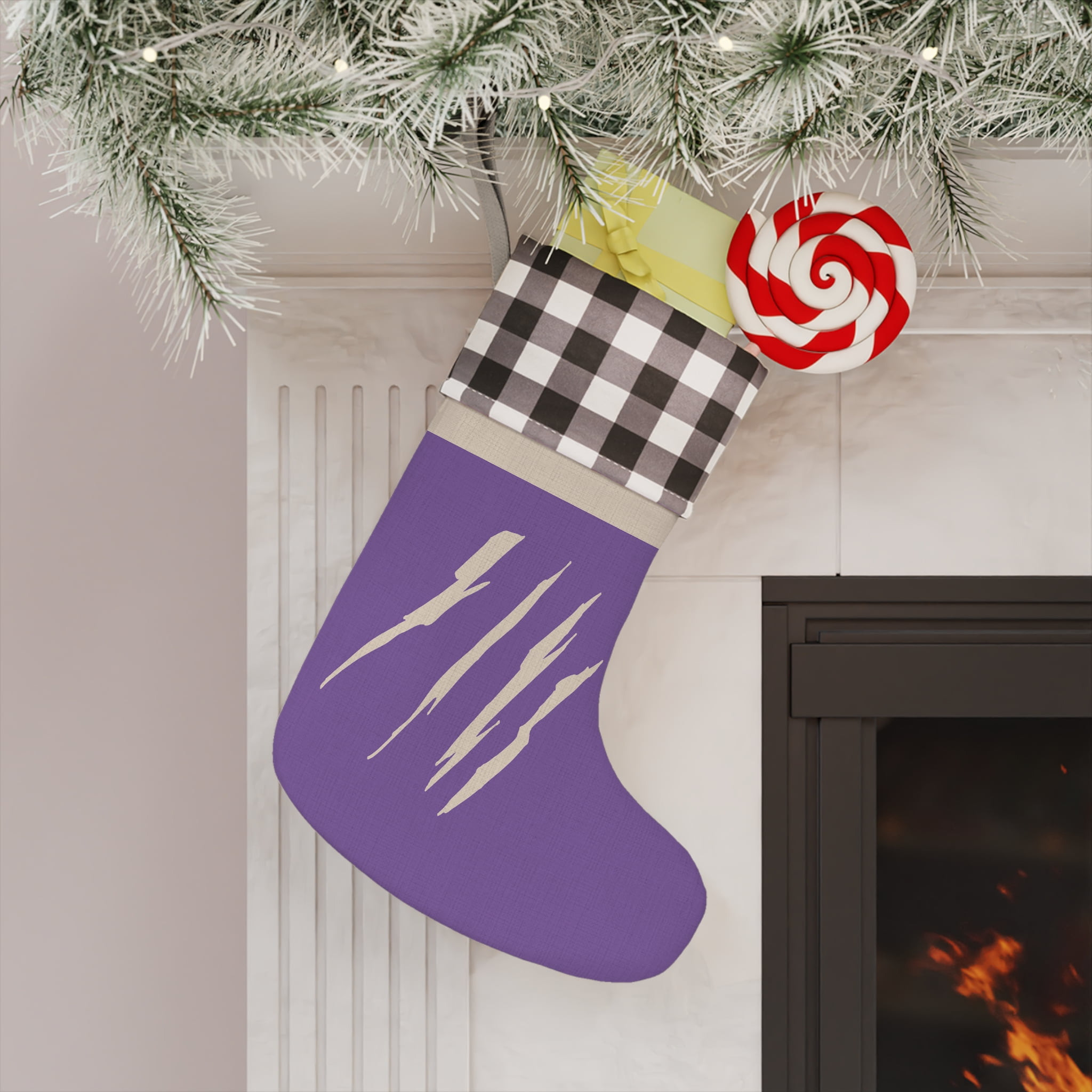 Effete Feline Claw Marks Scratch Christmas Stocking - Walmart.com