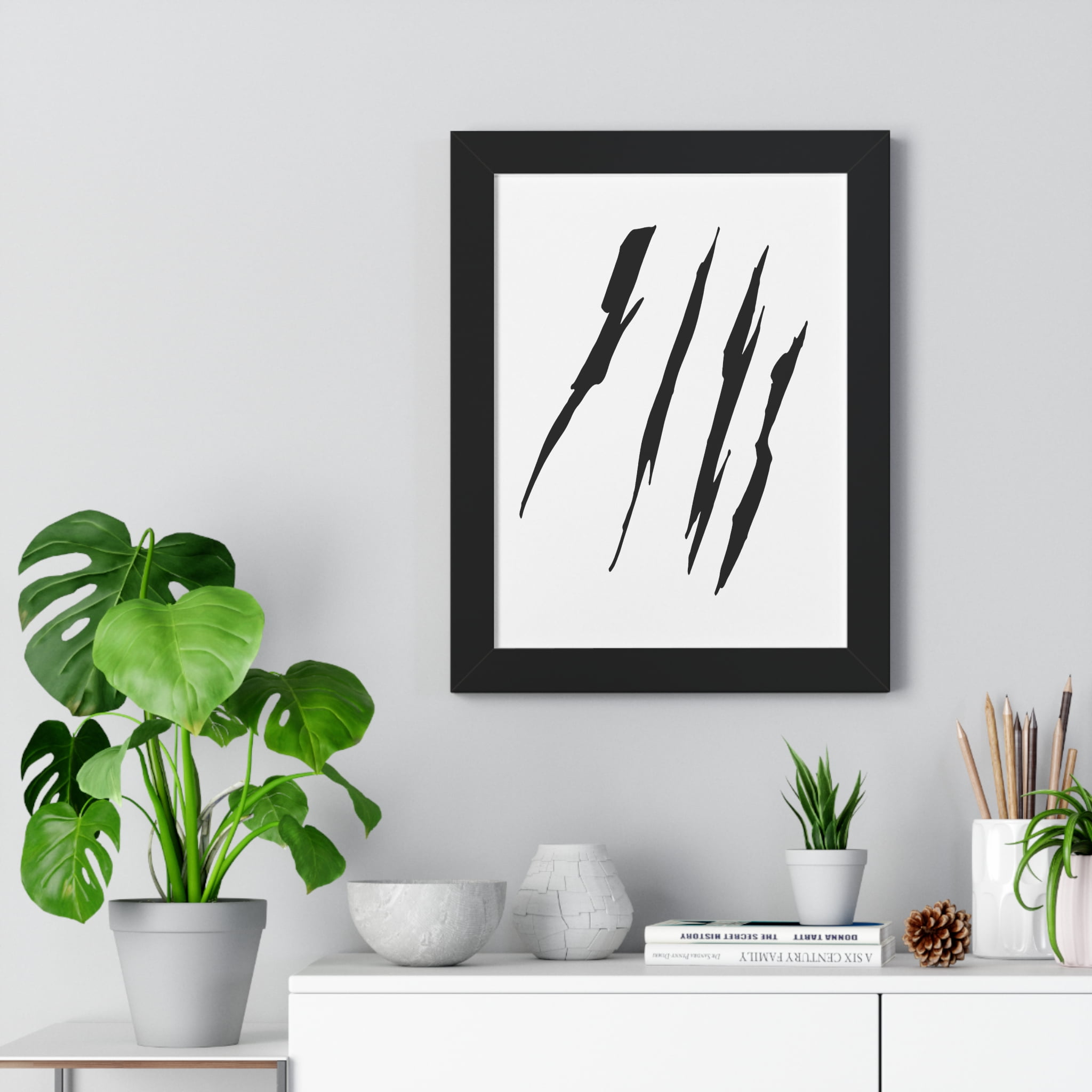 Effete Feline Claw Marks Scratch Framed Vertical Poster - Walmart.com