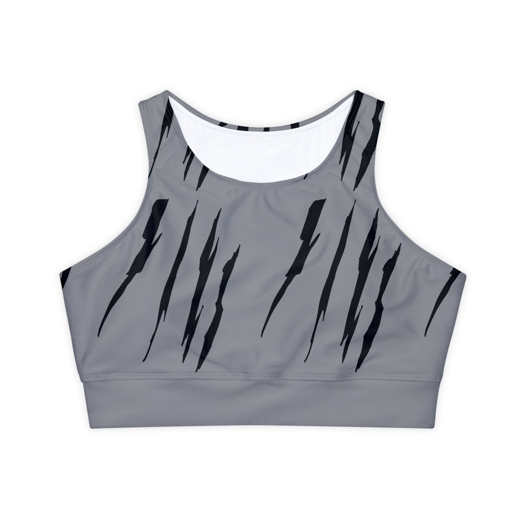 Effete Feline Claw Marks Scratch Fully Lined Padded Sports Bra (AOP ...
