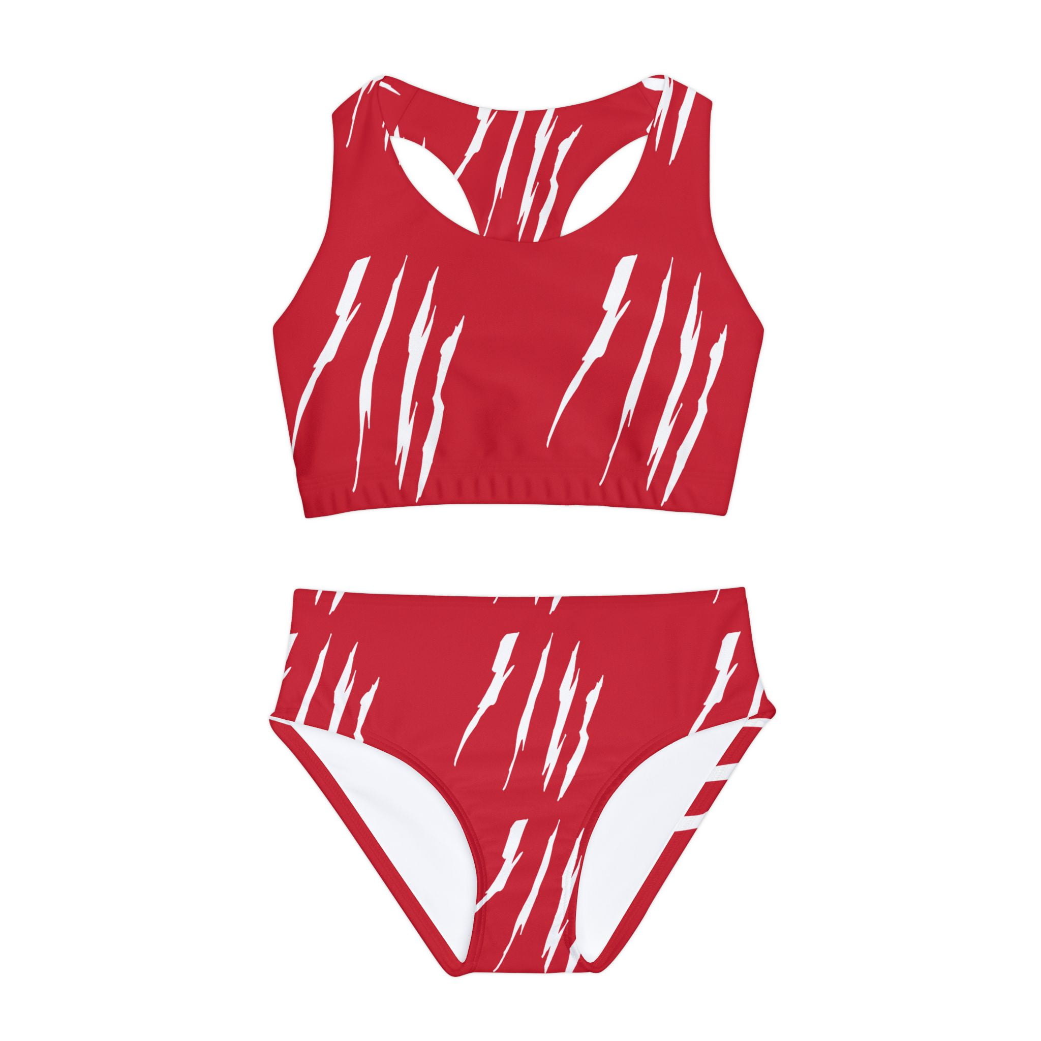 Effete Feline Claw Marks Scratch Girls Two Piece Swimsuit (AOP ...
