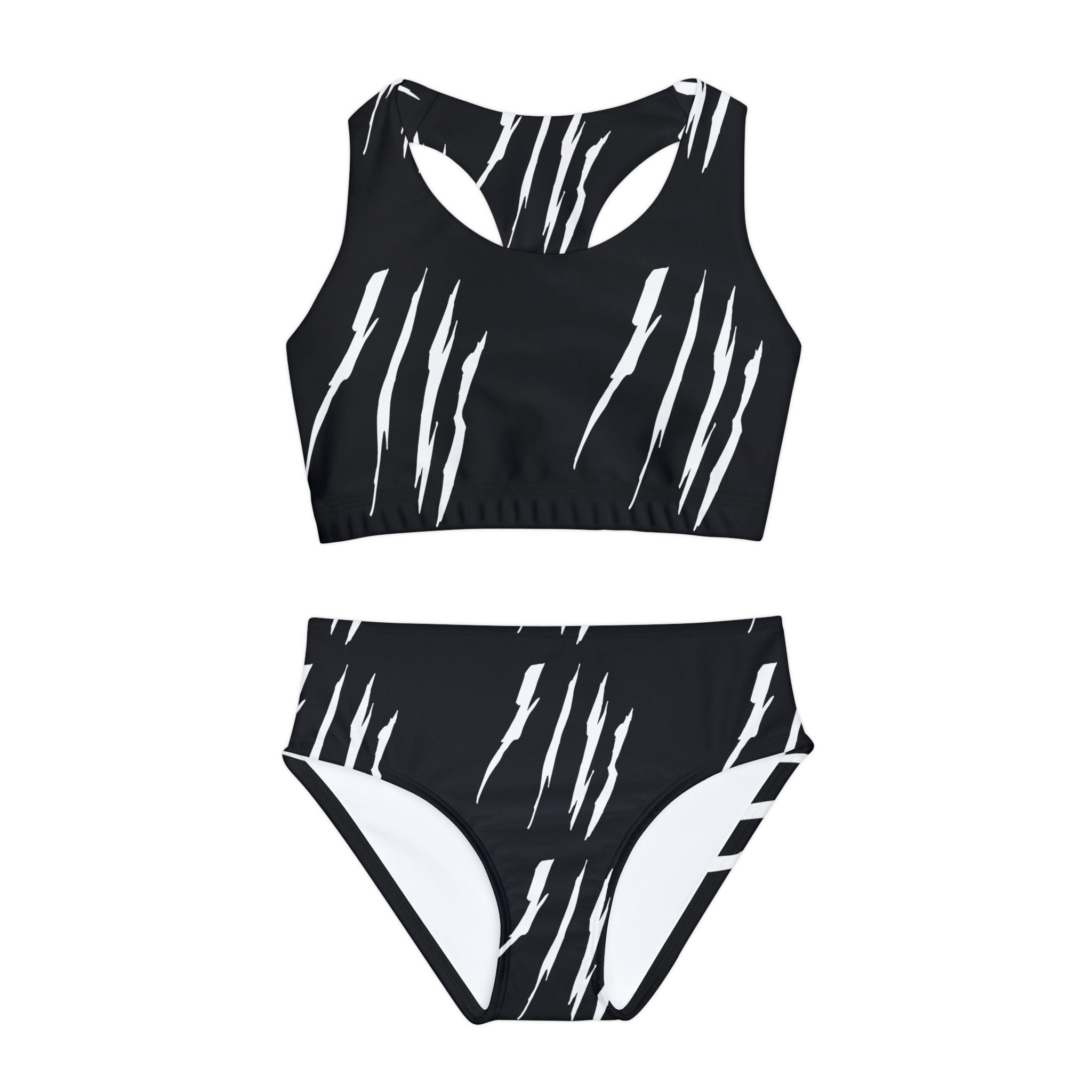 Effete Feline Claw Marks Scratch Girls Two Piece Swimsuit (AOP ...