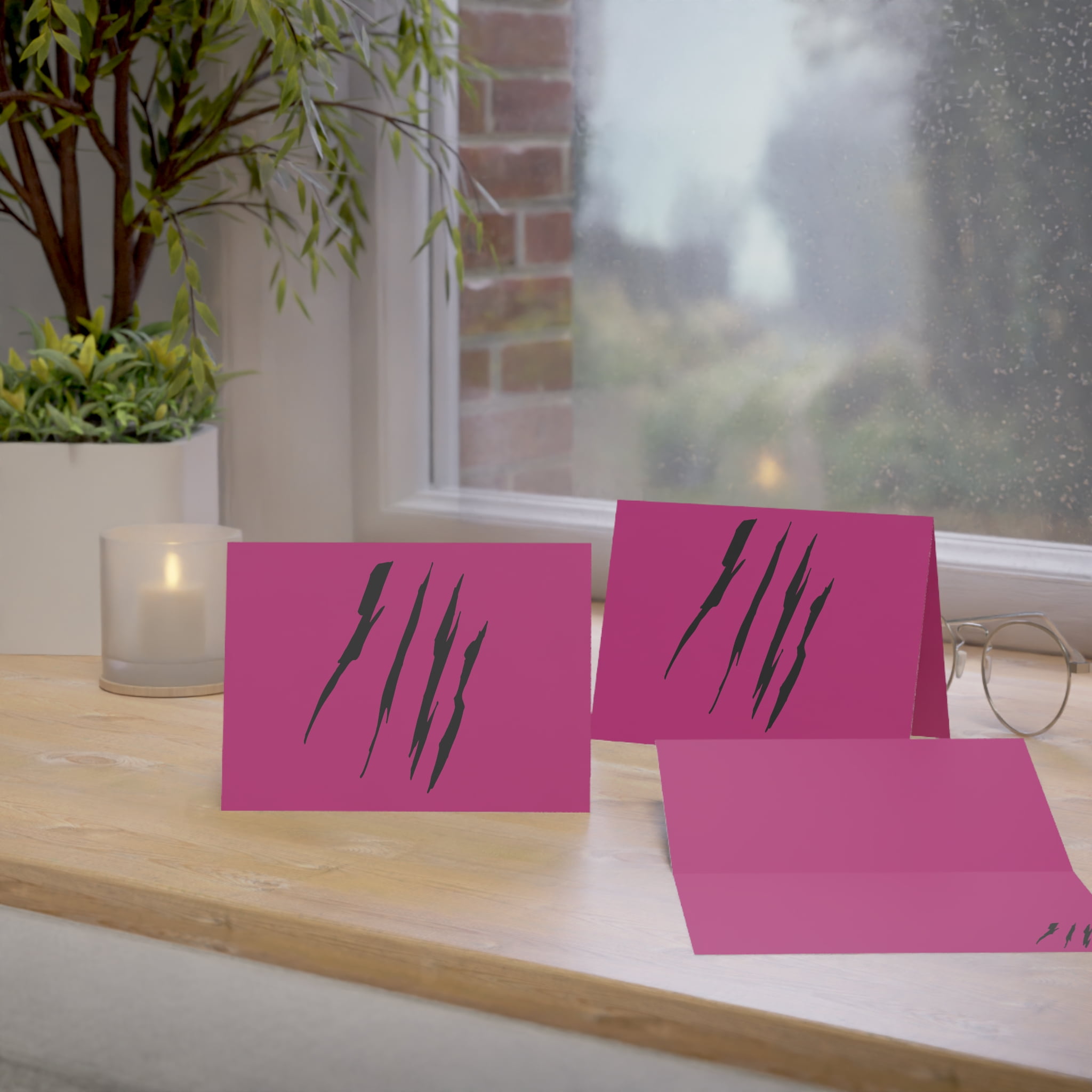 Effete Feline Claw Marks Scratch Greeting Cards (1, 10, 30, and 50pcs ...