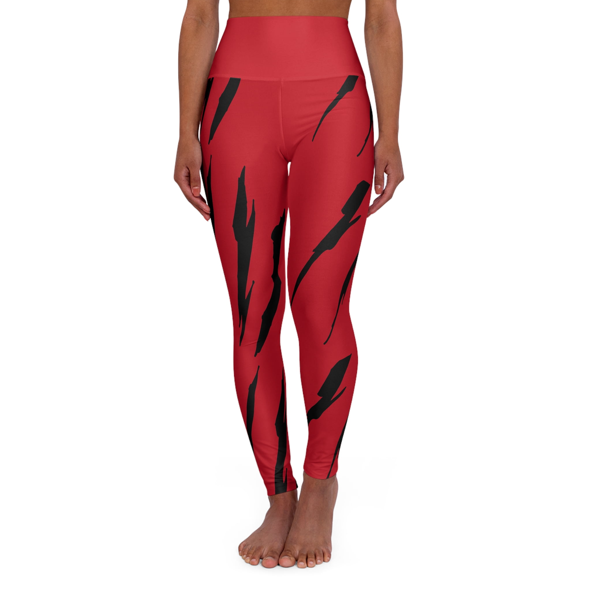 Effete Feline Claw Marks Scratch High Waist Yoga Leggings (AOP ...