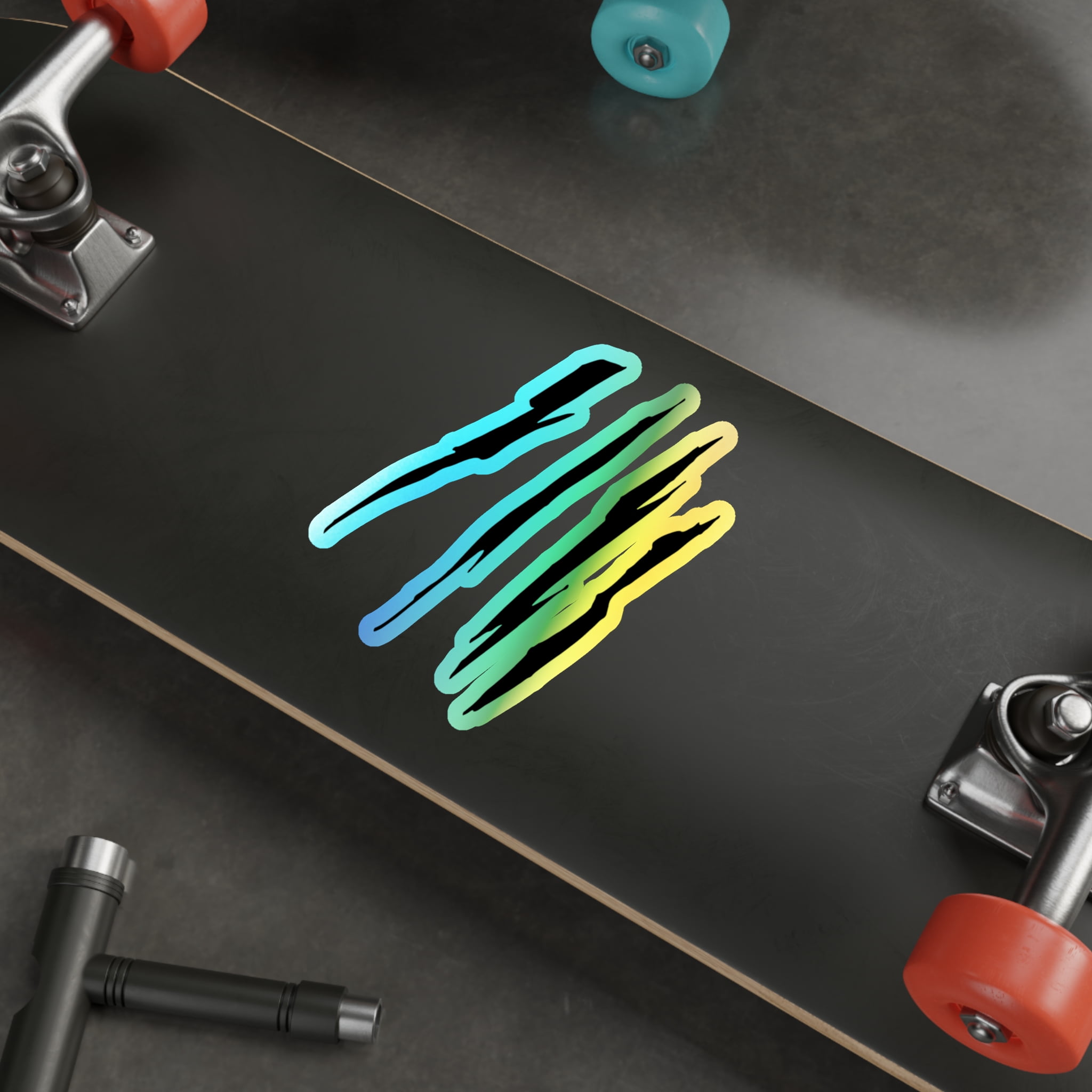 Effete Feline Claw Marks Scratch Holographic Die-cut Stickers - Walmart.com