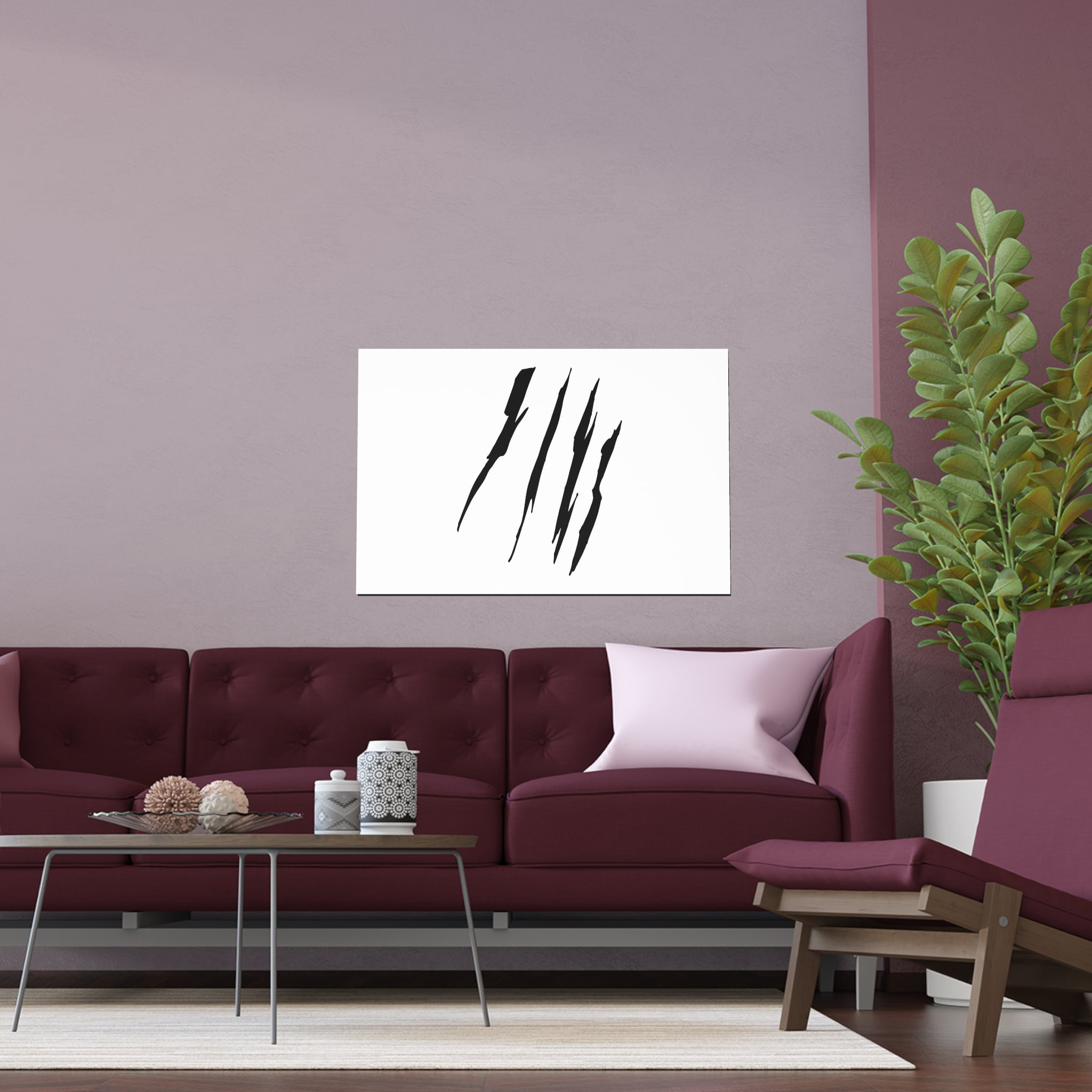 Effete Feline Claw Marks Scratch Indoor and Outdoor Silk Posters ...