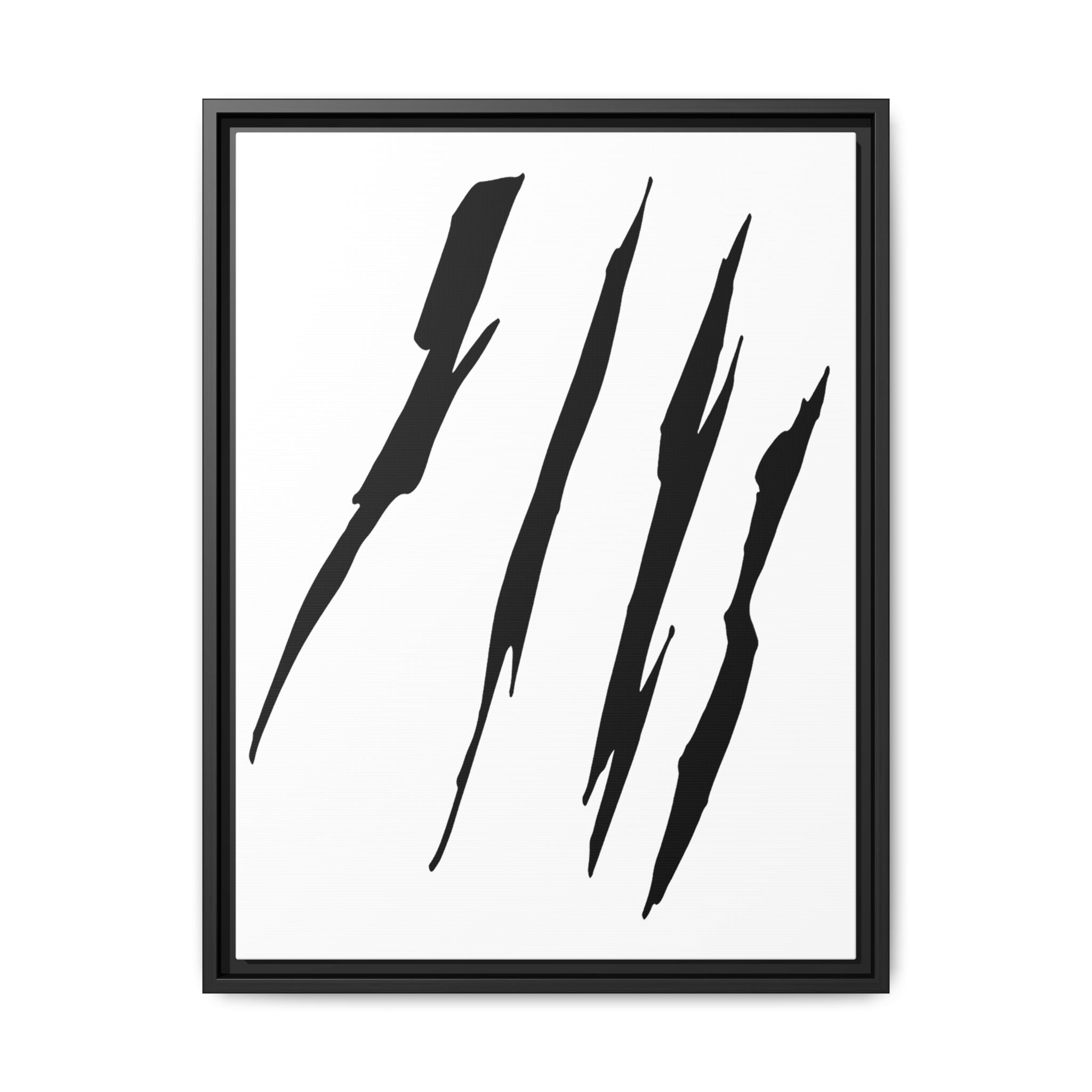 Effete Feline Claw Marks Scratch Matte Canvas, Black Frame - Walmart.com