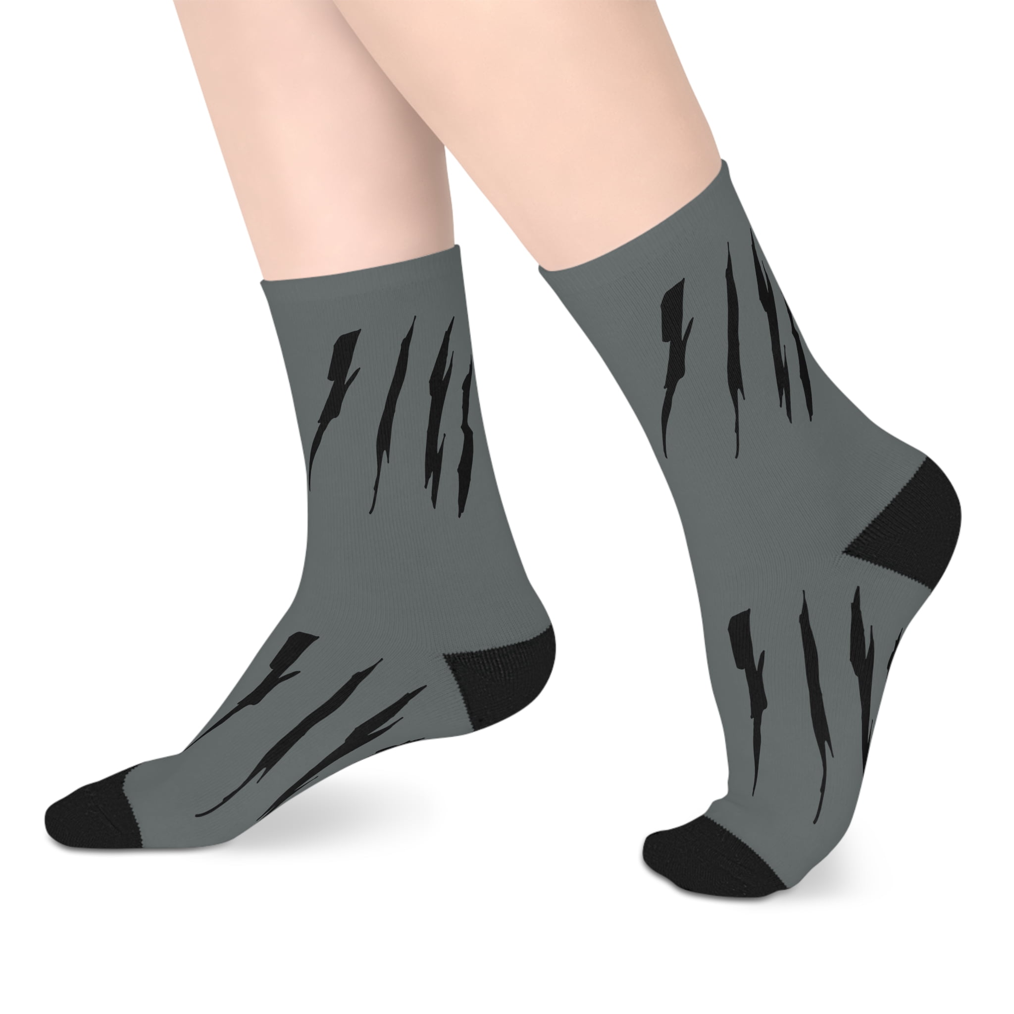 Effete Feline Claw Marks Scratch Mid-Length Socks - Walmart.com