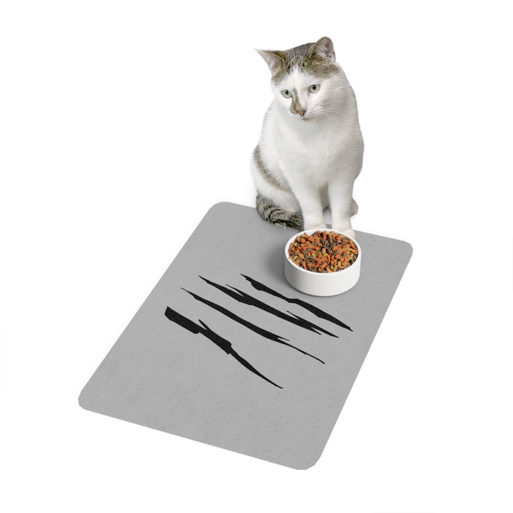 Effete Feline Claw Marks Scratch Pet Food Mat (12x18) - Walmart.com