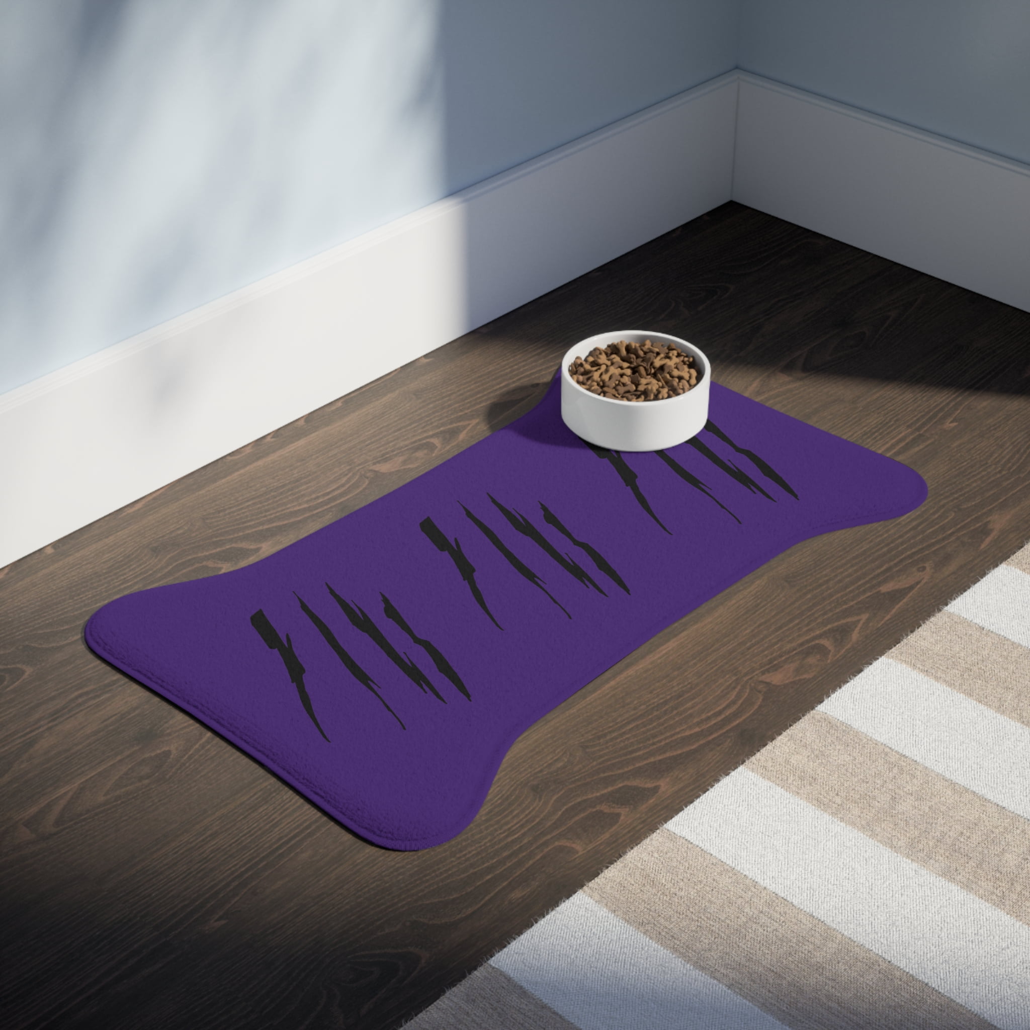 Effete Feline Claw Marks Scratch Pet Food Mat - Walmart.com