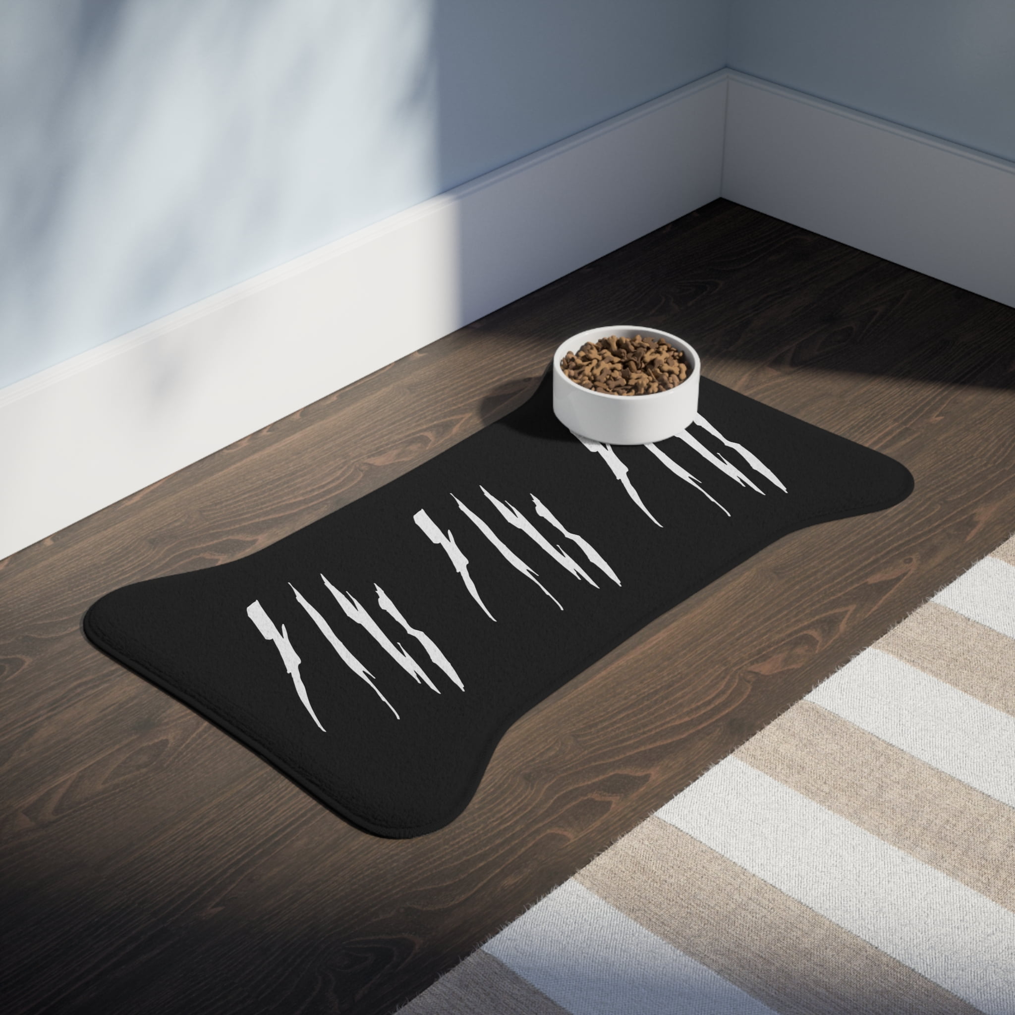 Effete Feline Claw Marks Scratch Pet Food Mat - Walmart.com