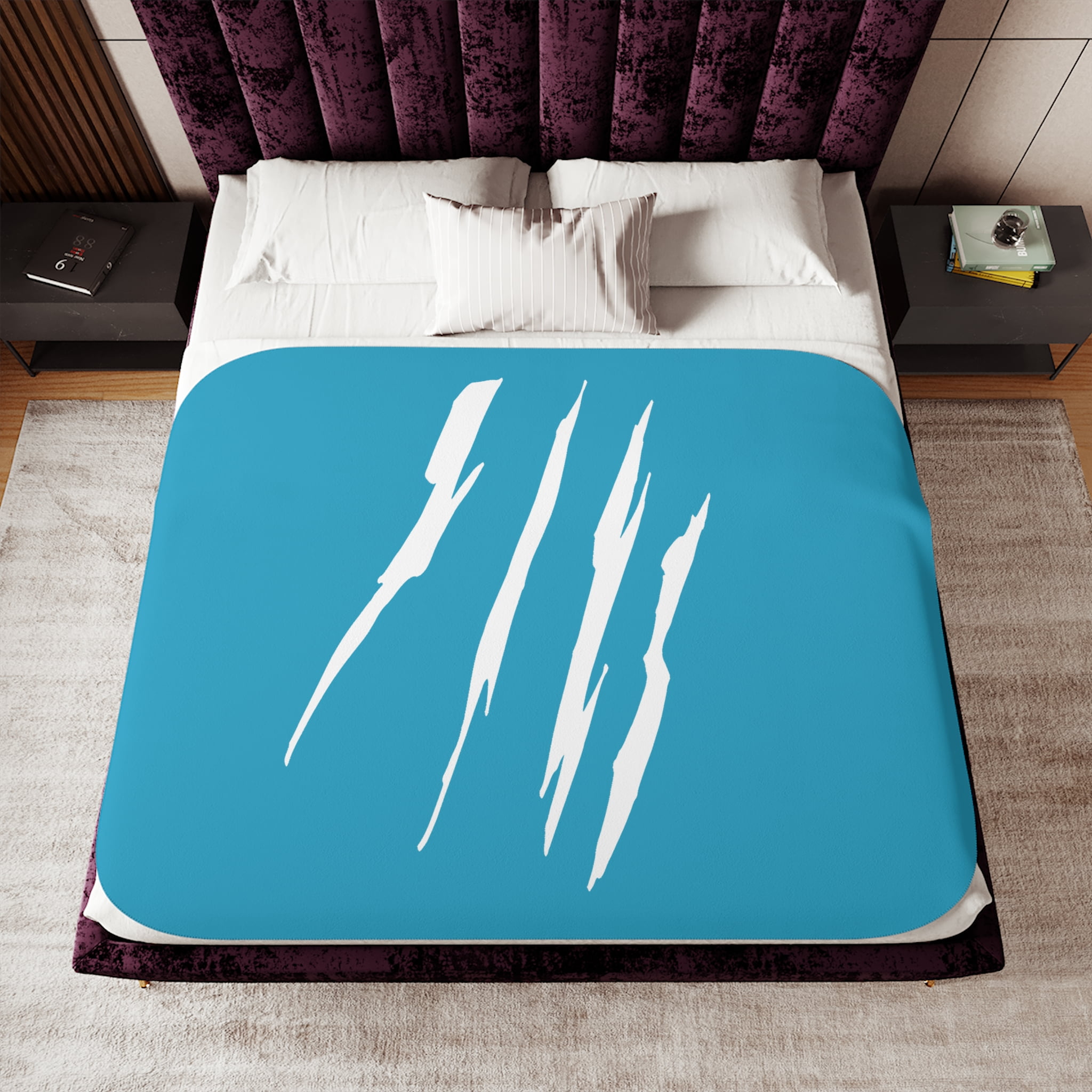 Effete Feline Claw Marks Scratch Sherpa Blanket, 2 Colors - Walmart.com