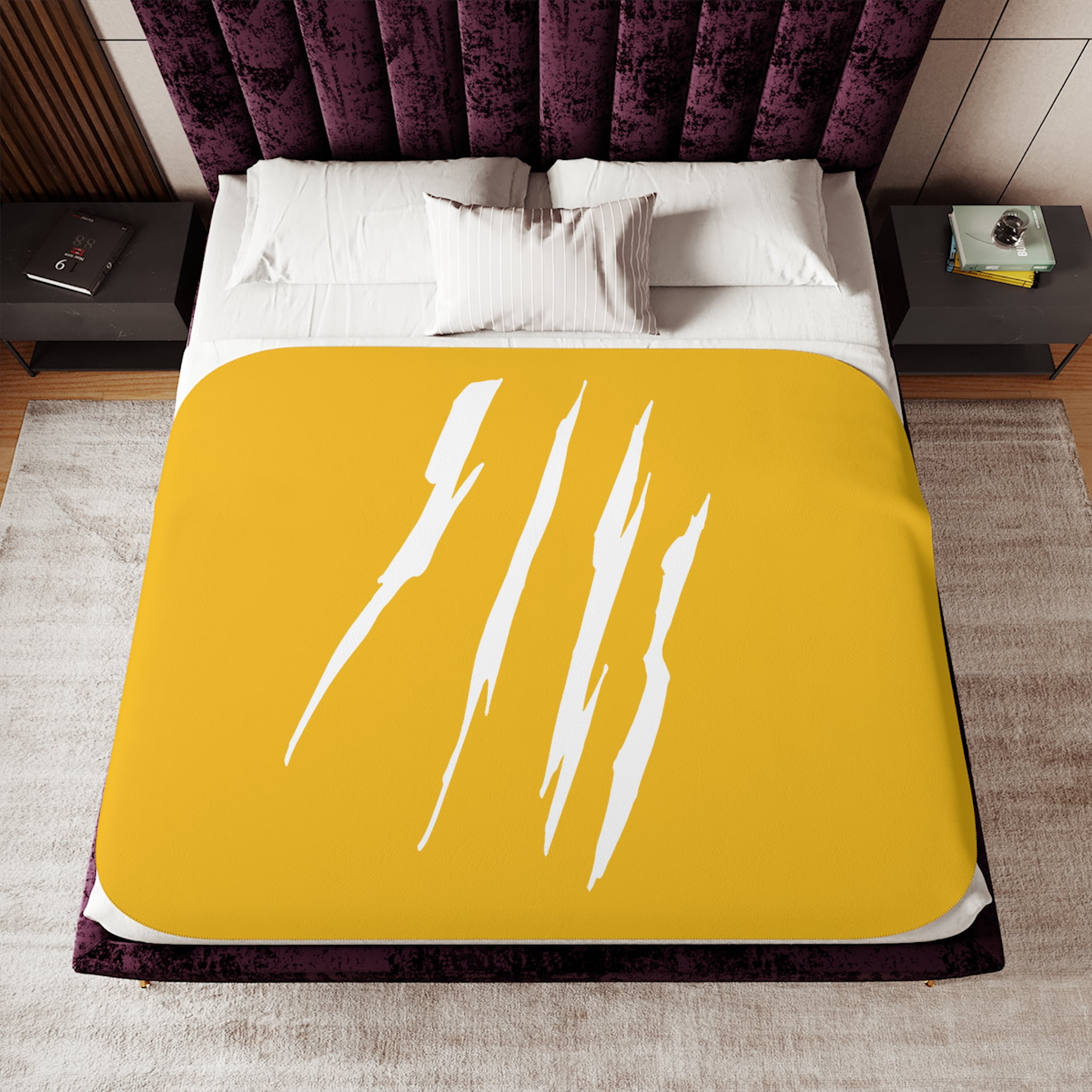 Effete Feline Claw Marks Scratch Sherpa Blanket, 2 Colors - Walmart.com
