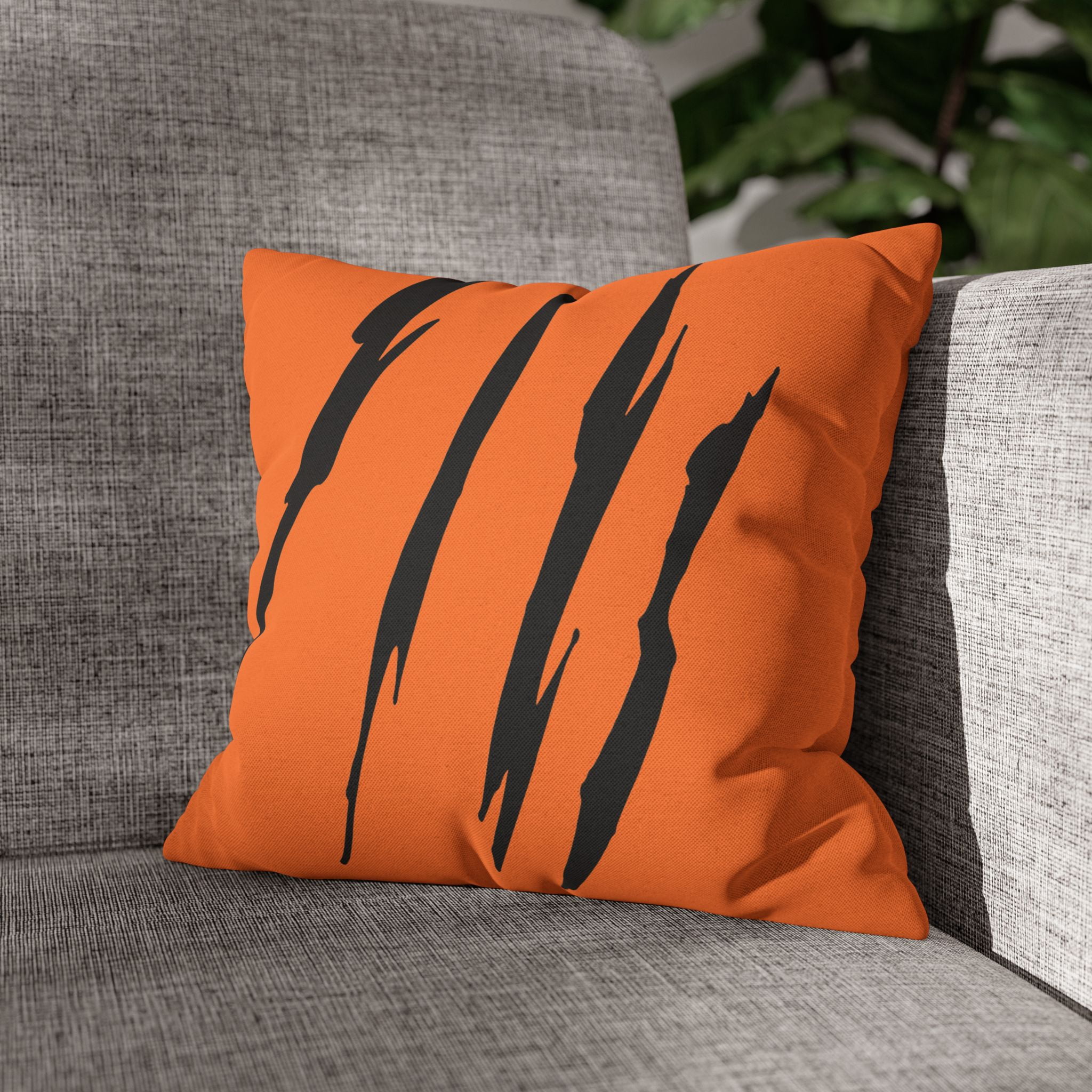 Effete Feline Claw Marks Scratch Spun Polyester Square Pillowcase ...