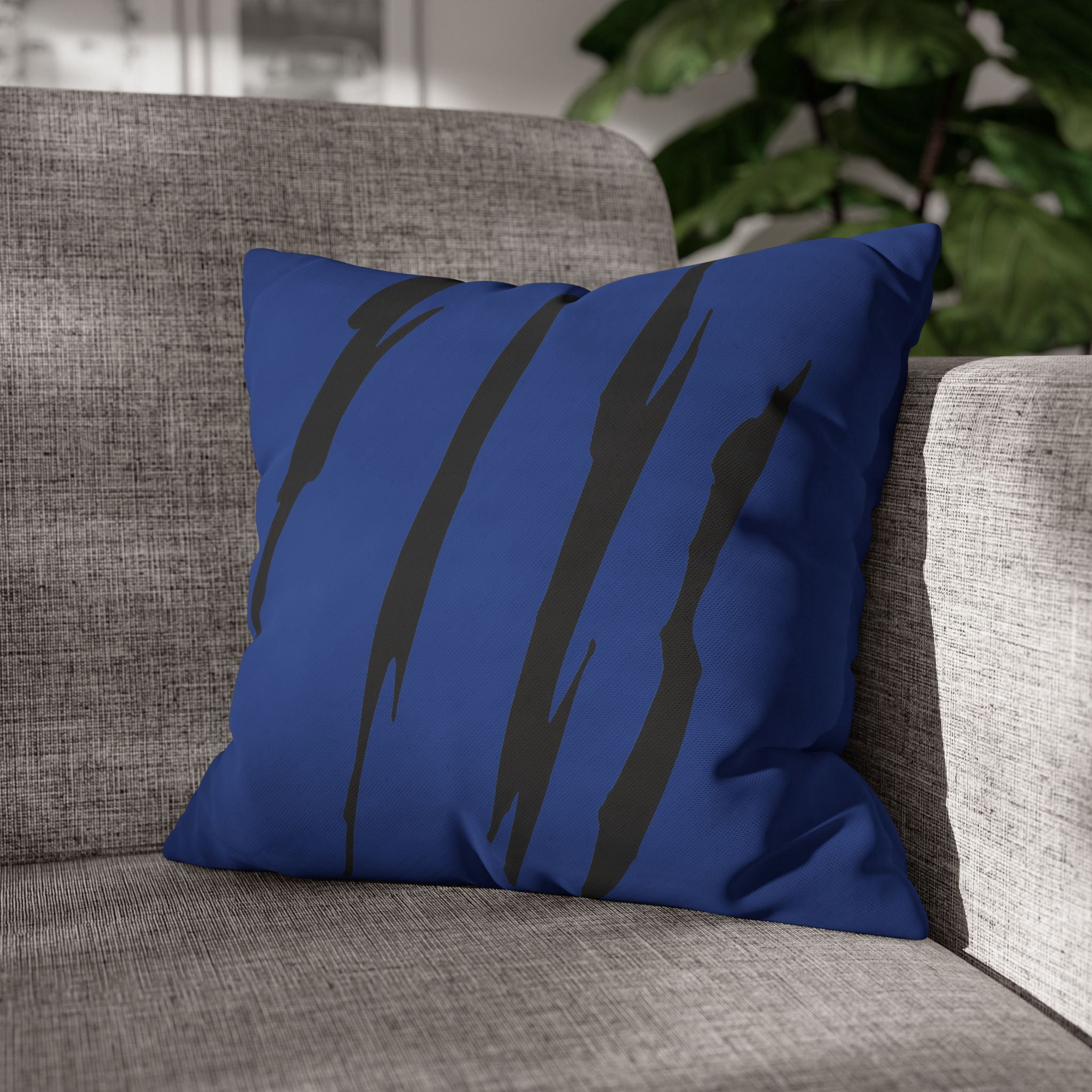 Effete Feline Claw Marks Scratch Square Poly Canvas Pillowcase ...