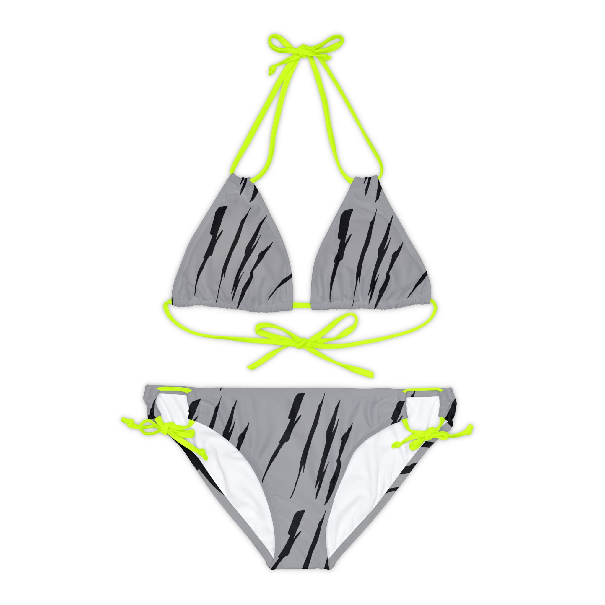 Effete Feline Claw Marks Scratch Strappy Bikini Set (AOP) - Walmart.com