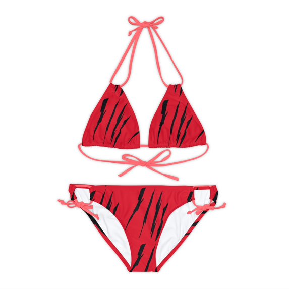 Effete Feline Claw Marks Scratch Strappy Bikini Set (AOP) - Walmart.com