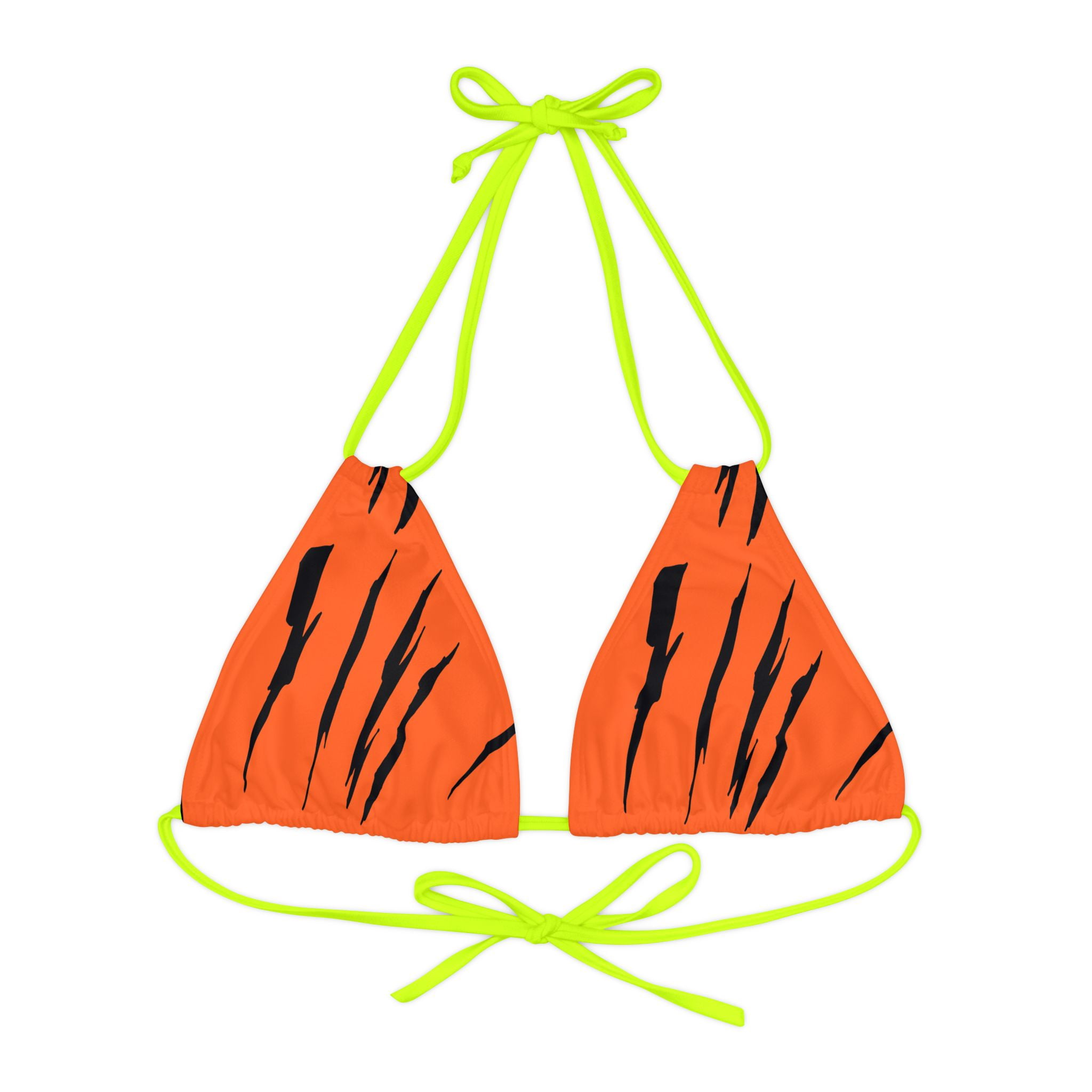 Effete Feline Claw Marks Scratch Strappy Triangle Bikini Top (AOP ...
