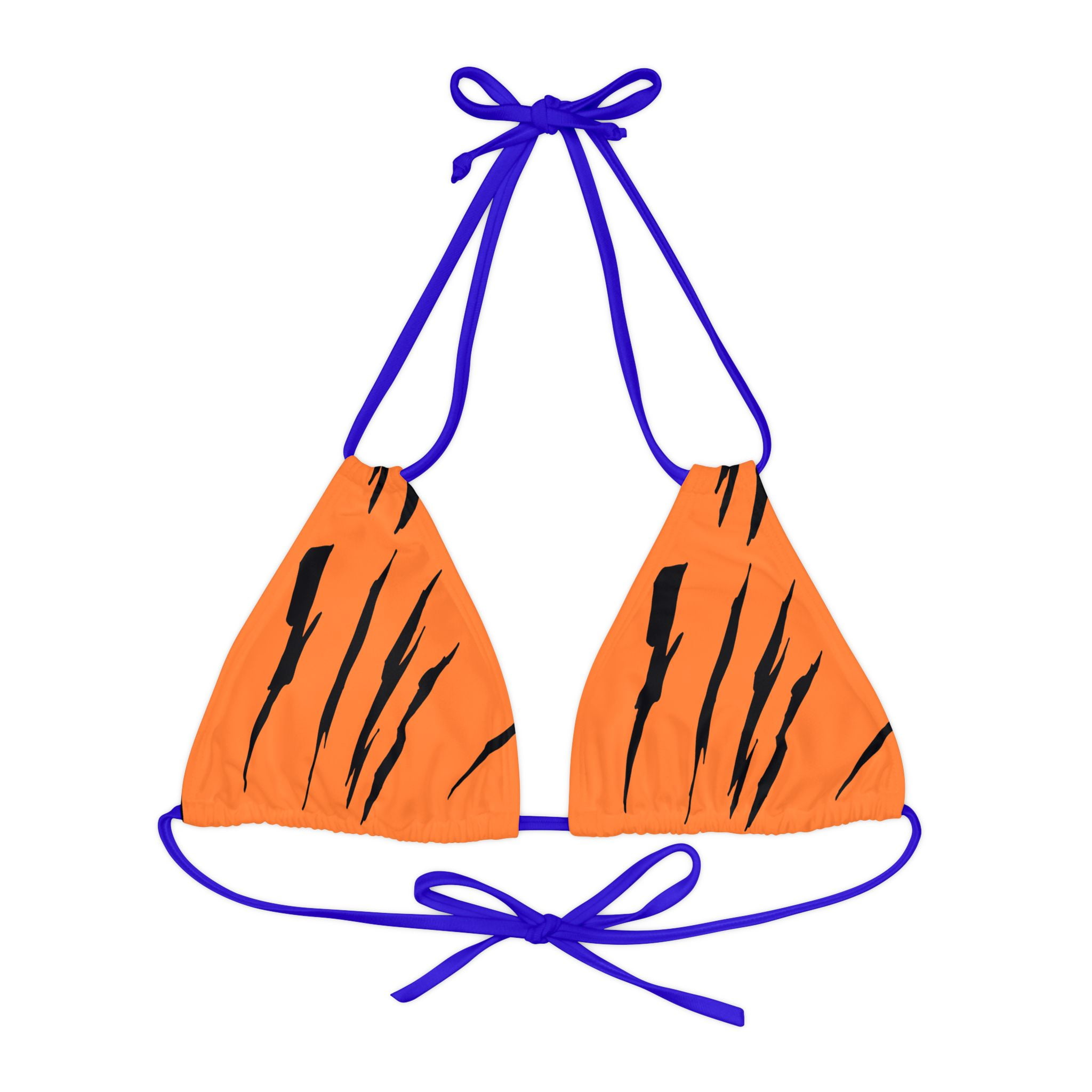 Effete Feline Claw Marks Scratch Strappy Triangle Bikini Top (AOP ...