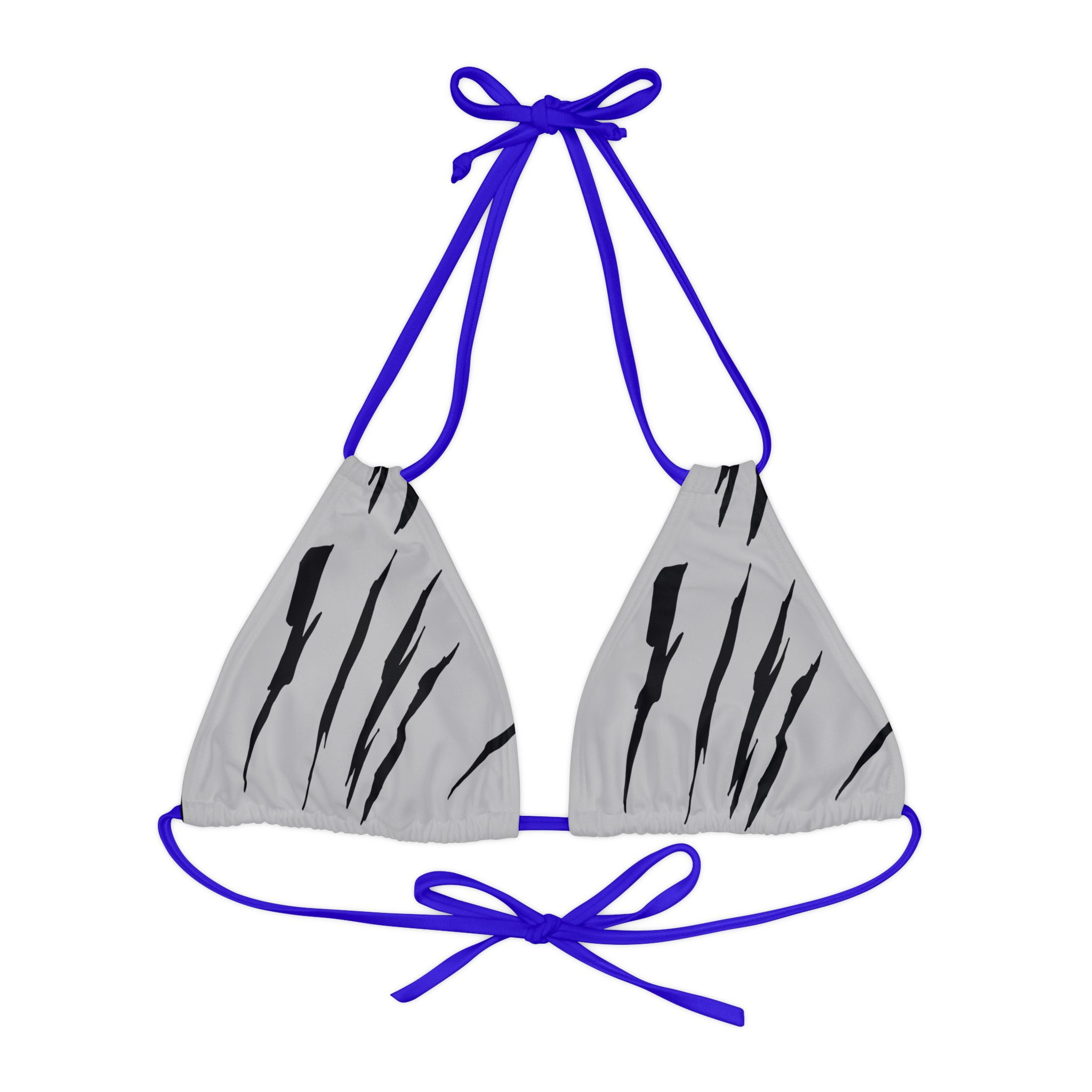 Effete Feline Claw Marks Scratch Strappy Triangle Bikini Top (AOP ...