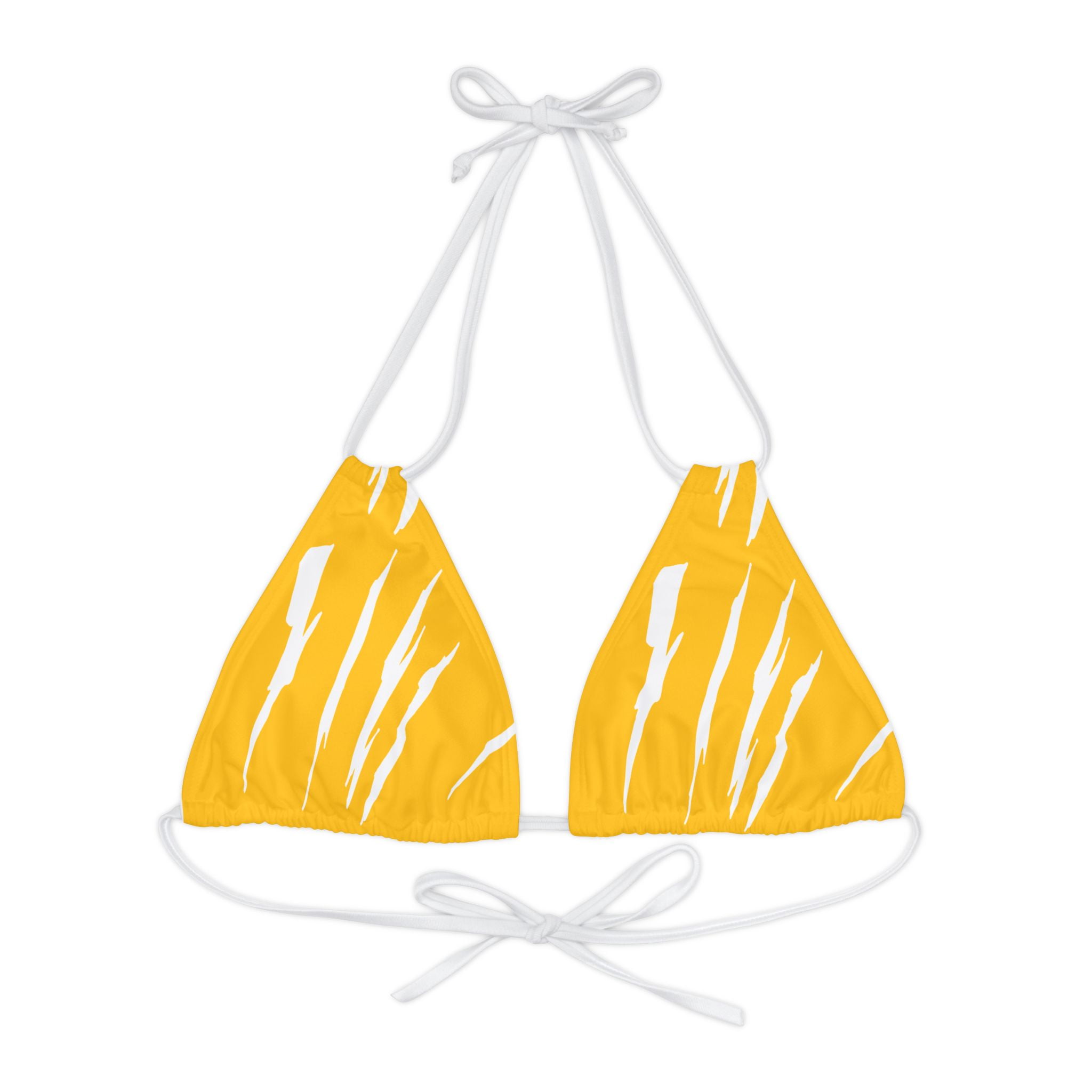 Effete Feline Claw Marks Scratch Strappy Triangle Bikini Top (AOP ...