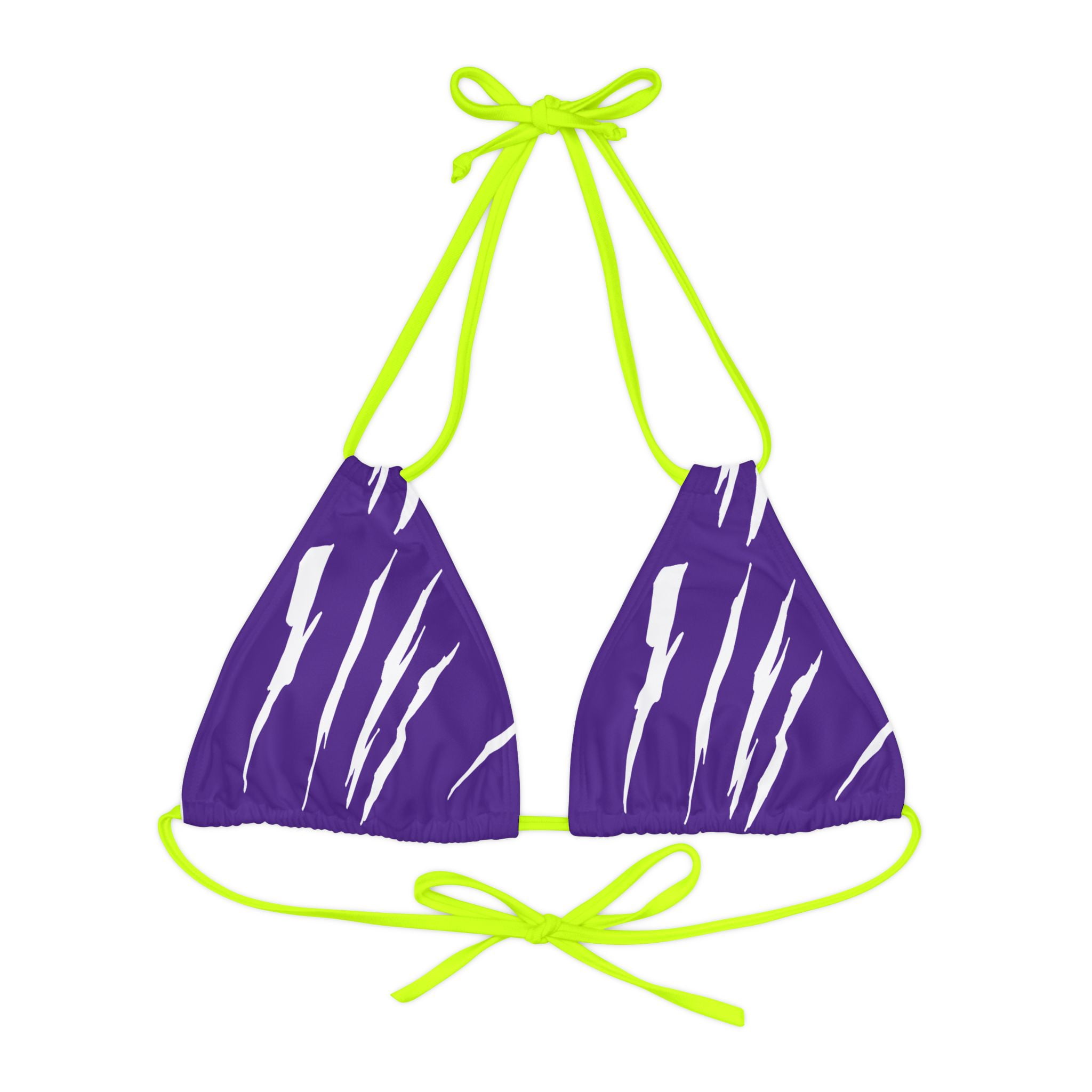 Effete Feline Claw Marks Scratch Strappy Triangle Bikini Top (AOP ...