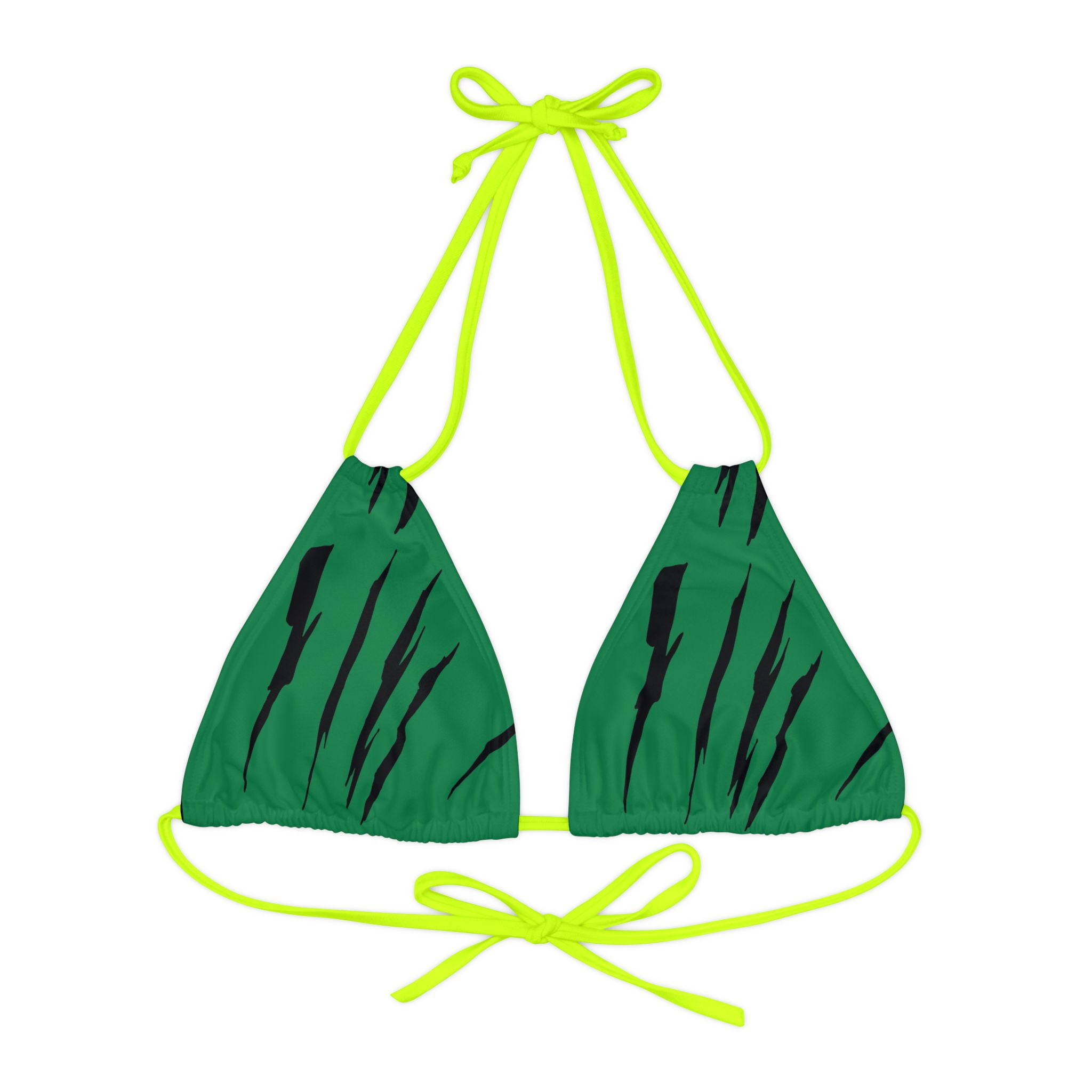 Effete Feline Claw Marks Scratch Strappy Triangle Bikini Top (AOP ...