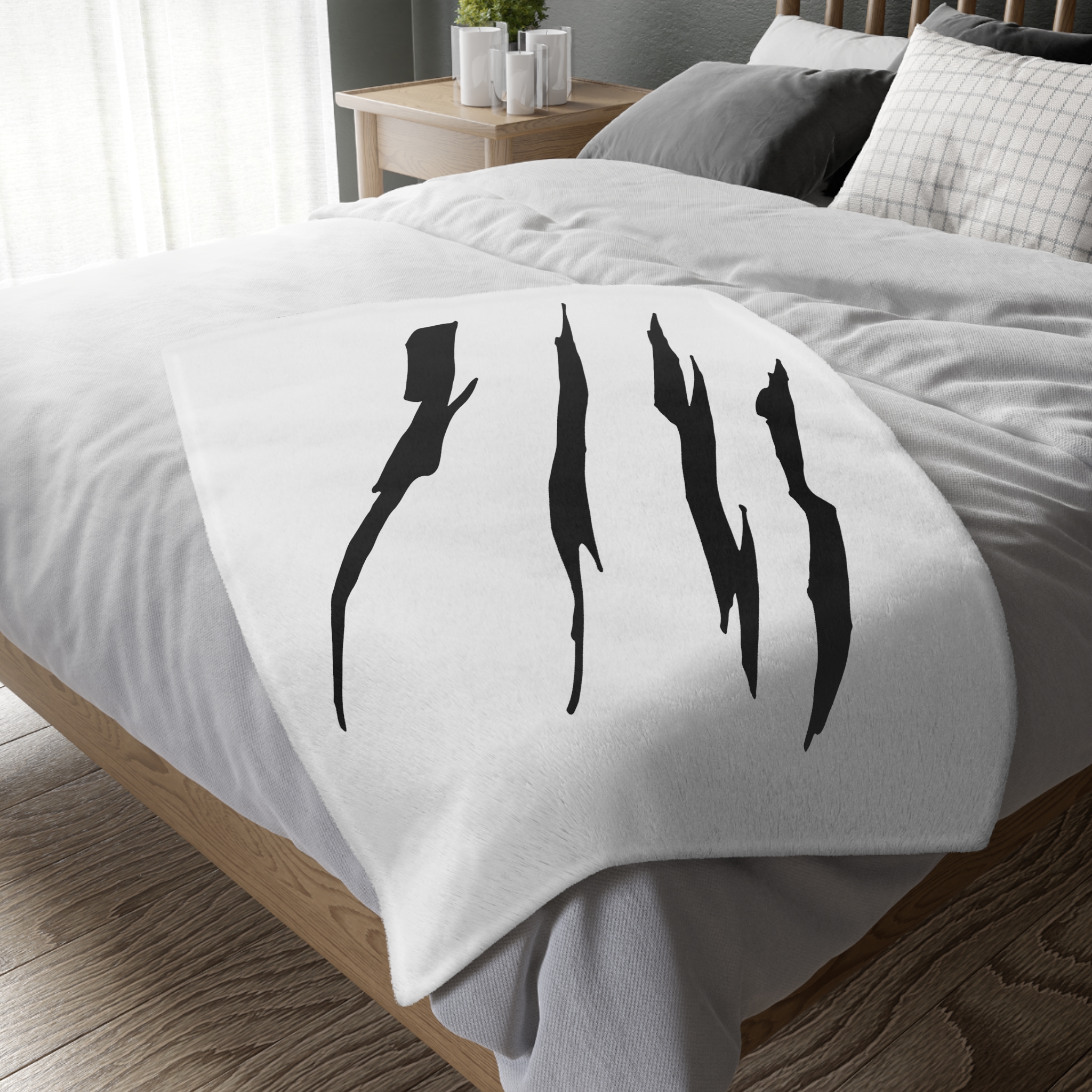 Effete Feline Claw Marks Scratch Velveteen Microfiber Blanket (2-Sided ...