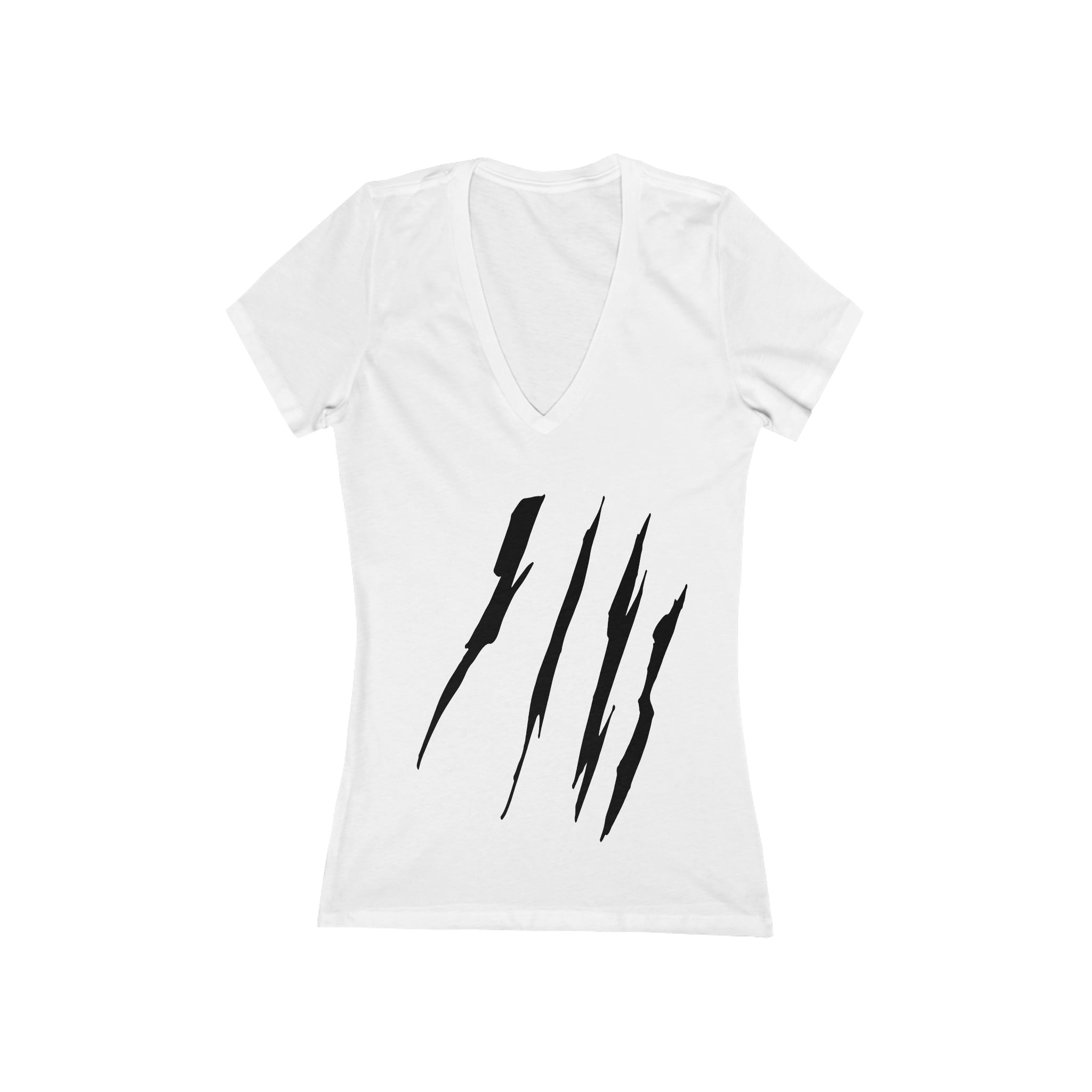 Effete Feline Claw Marks Scratch Women Jersey Short Sleeve Deep V-Neck ...
