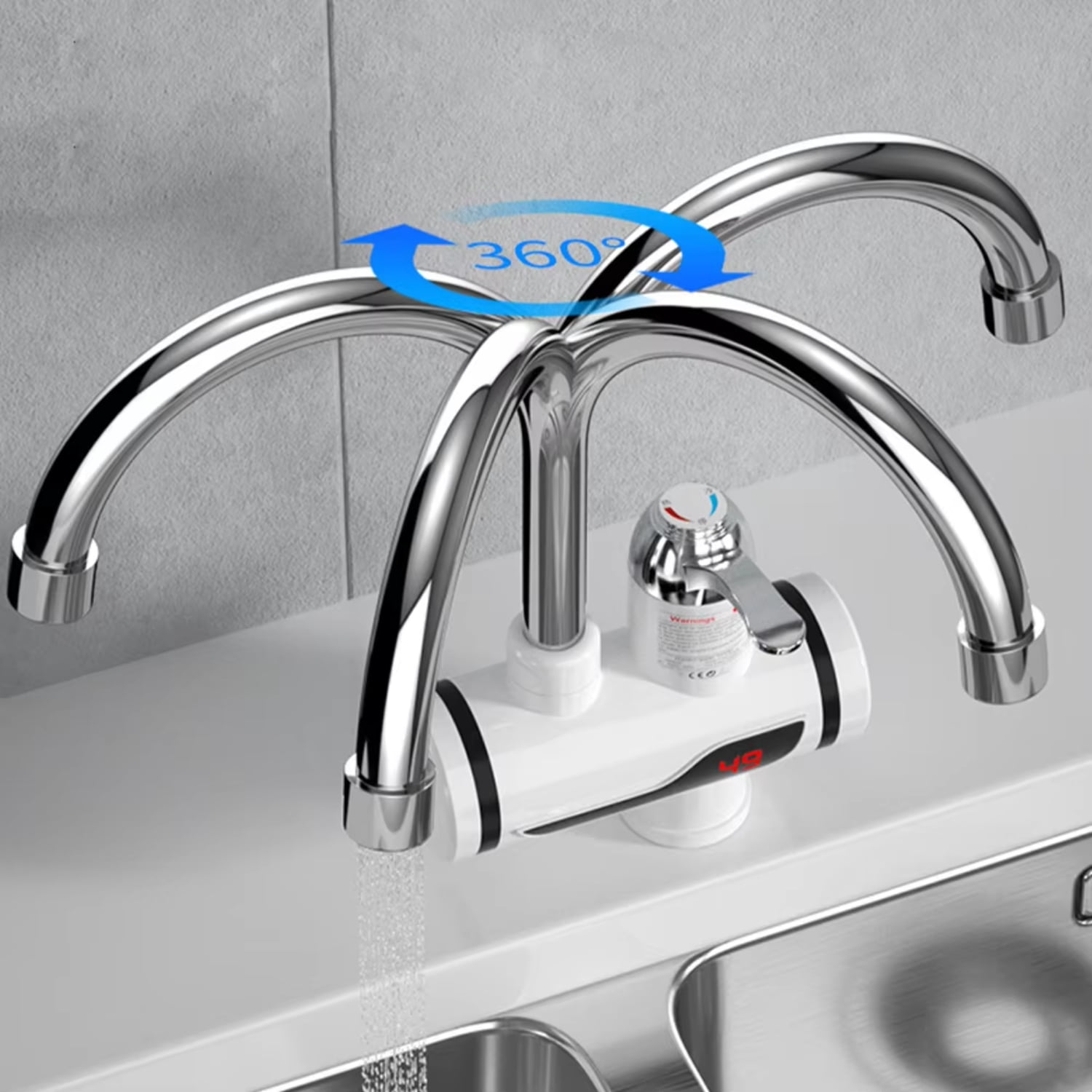 Efficient 3000W Instant Water Heater Faucet with Temperature Display ...