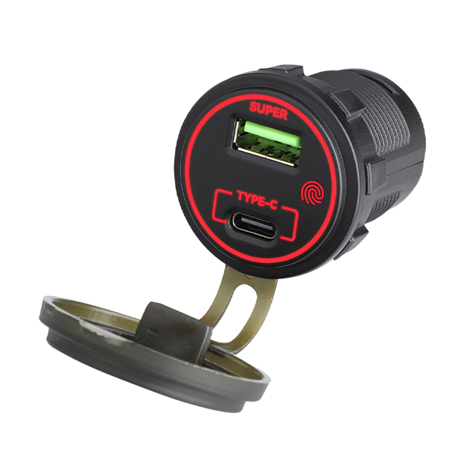 Efficient 66W Charging Socket 2-Port Car Charging with LED Light and ...