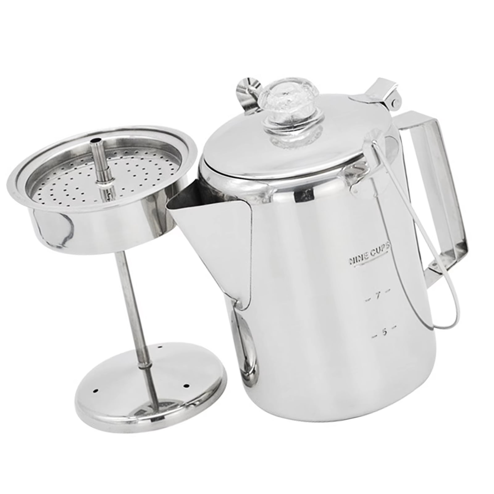 Efficient 9 Cup Percolator Stainless Steel Outdoor Coffee Maker Easy ...