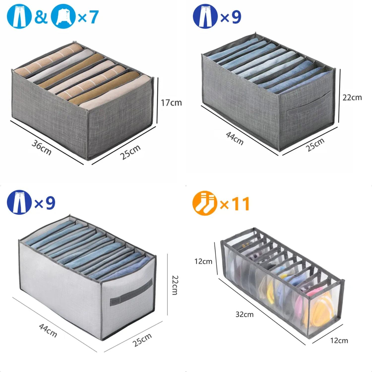 Efficient Adjustable Collapsible Wardrobe Organizer Box with 24 Grids ...