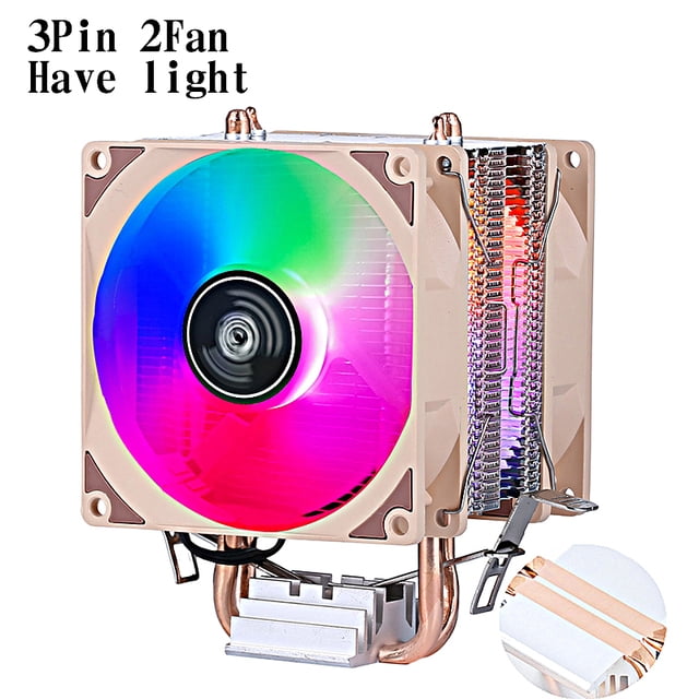 Efficient Cooler 2 Heat Pipe Computer Processor CPU Cooling Fan ...