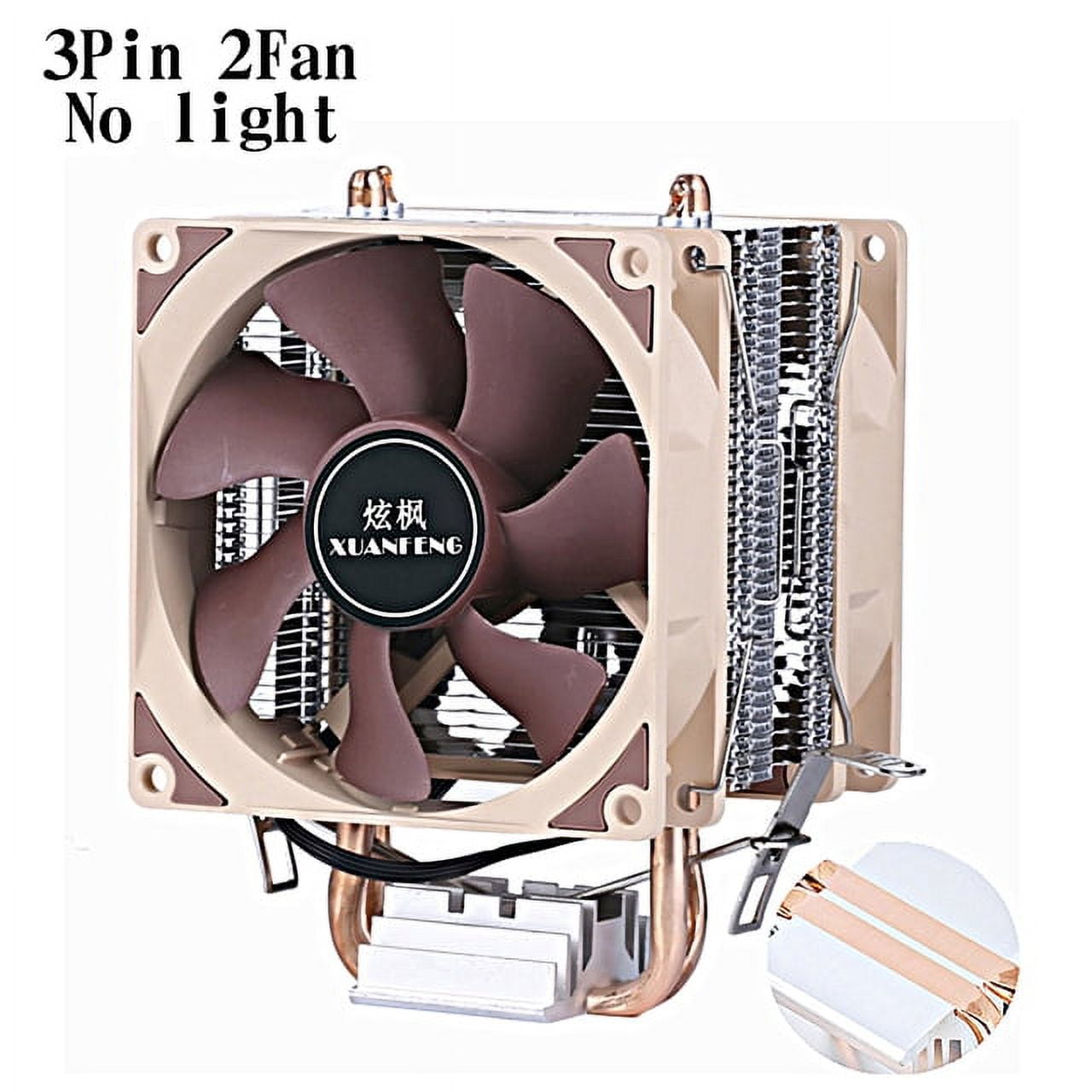 Efficient Cooler 2 Heat Pipe Computer Processor CPU Cooling Fan ...