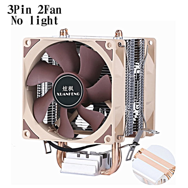 Efficient Cooler 2 Heat Pipe Computer Processor CPU Cooling Fan ...