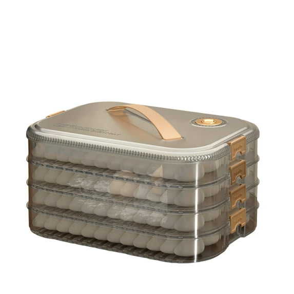 Efficient Freezing Container Storage Box with Lid Easy to Use Dumpling ...