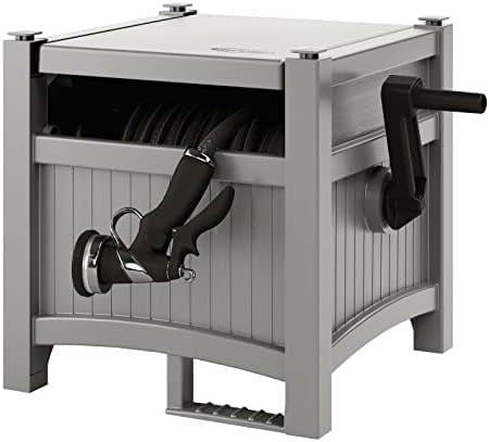 Efficient Garden Organization with 100 ft Hose Resin Hideaway Hose Reel ...