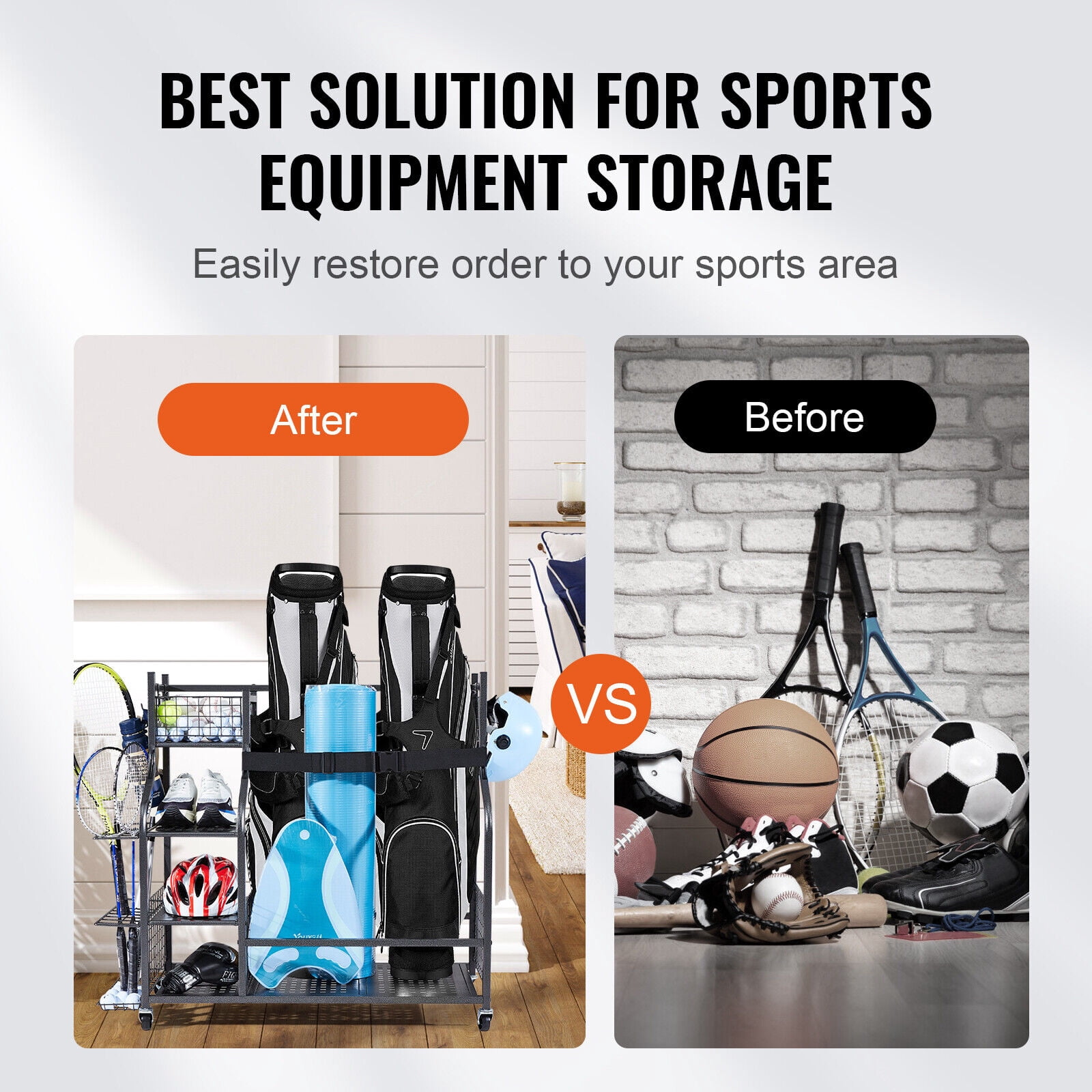 Efficient Golf Organizer With Dual Bag Stand Holder For Clubs And Balls ...