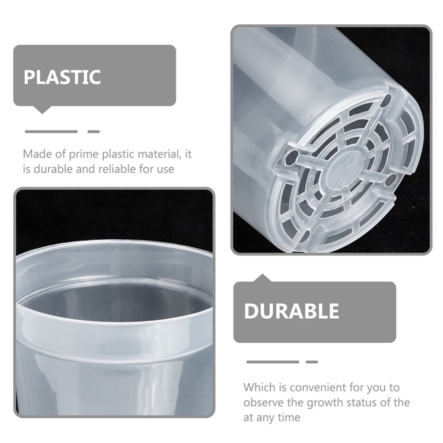 Efficient Hassle-Free Large Clear Plastic Planter Pots - Set of 30 ...