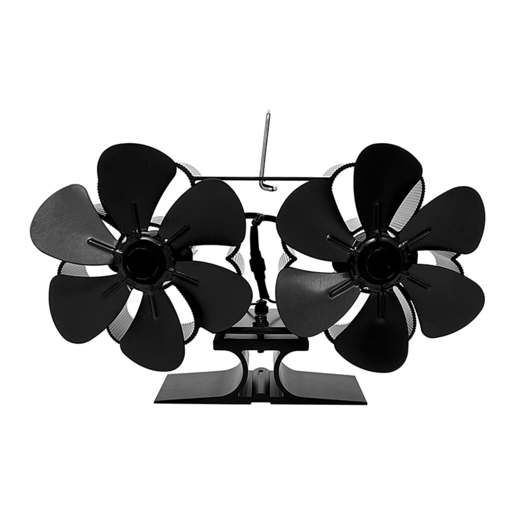 Efficient Heat Distribution Fan Double Head Heat Powered Stove Fan Warm ...