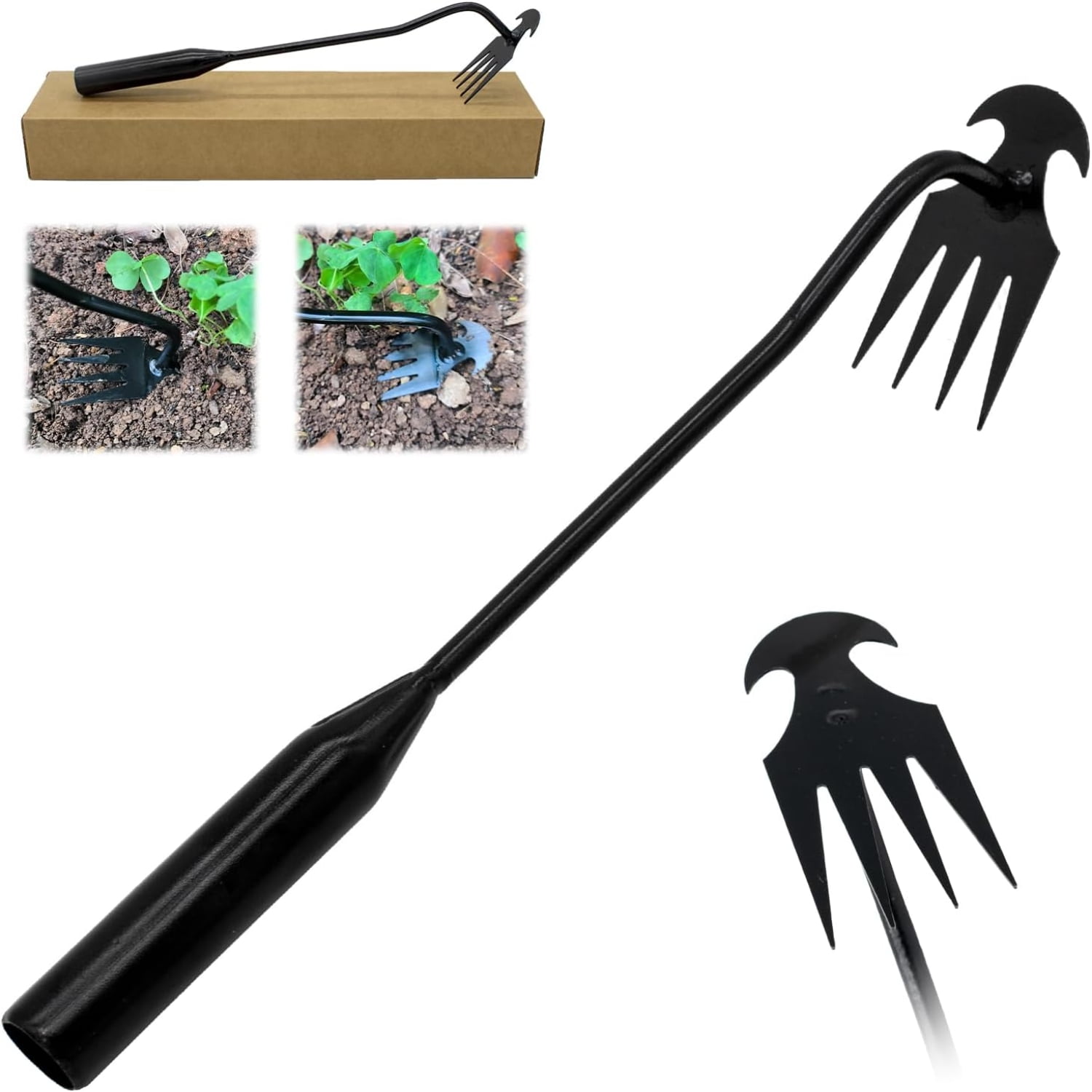 Efficient Heavy Duty Black 12 inch Multifunctional Weeder Tool for Yard ...
