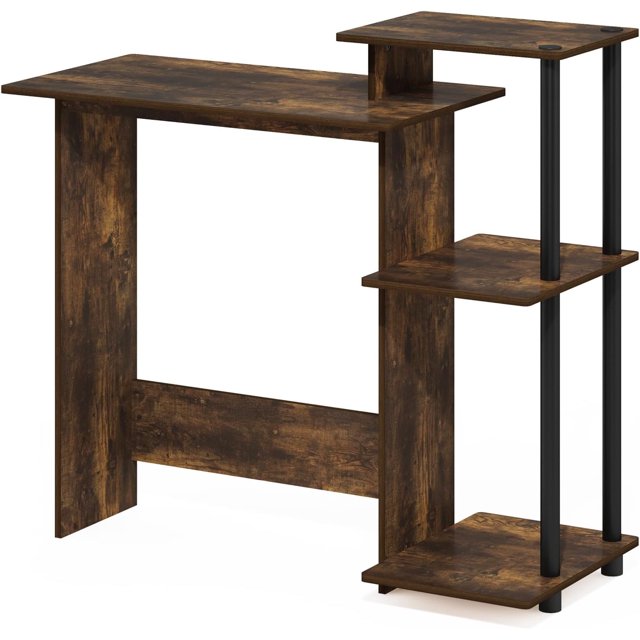 Efficient Home Laptop Notebook Computer Desk with Square Shelves, Solid ...