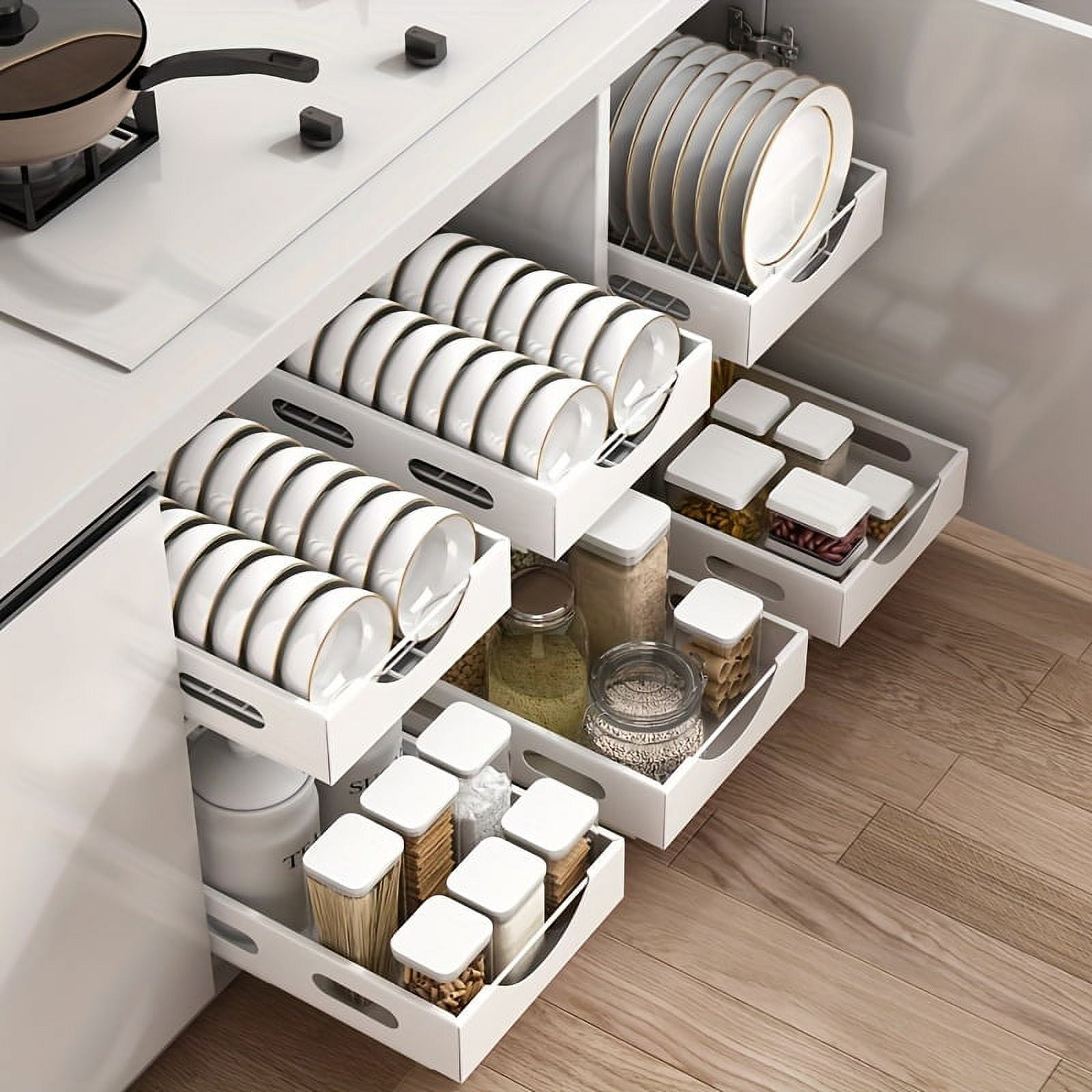 Efficient Kitchen Makeover: Space-Saving, Pull-Out Under-Sink Dish Rack ...