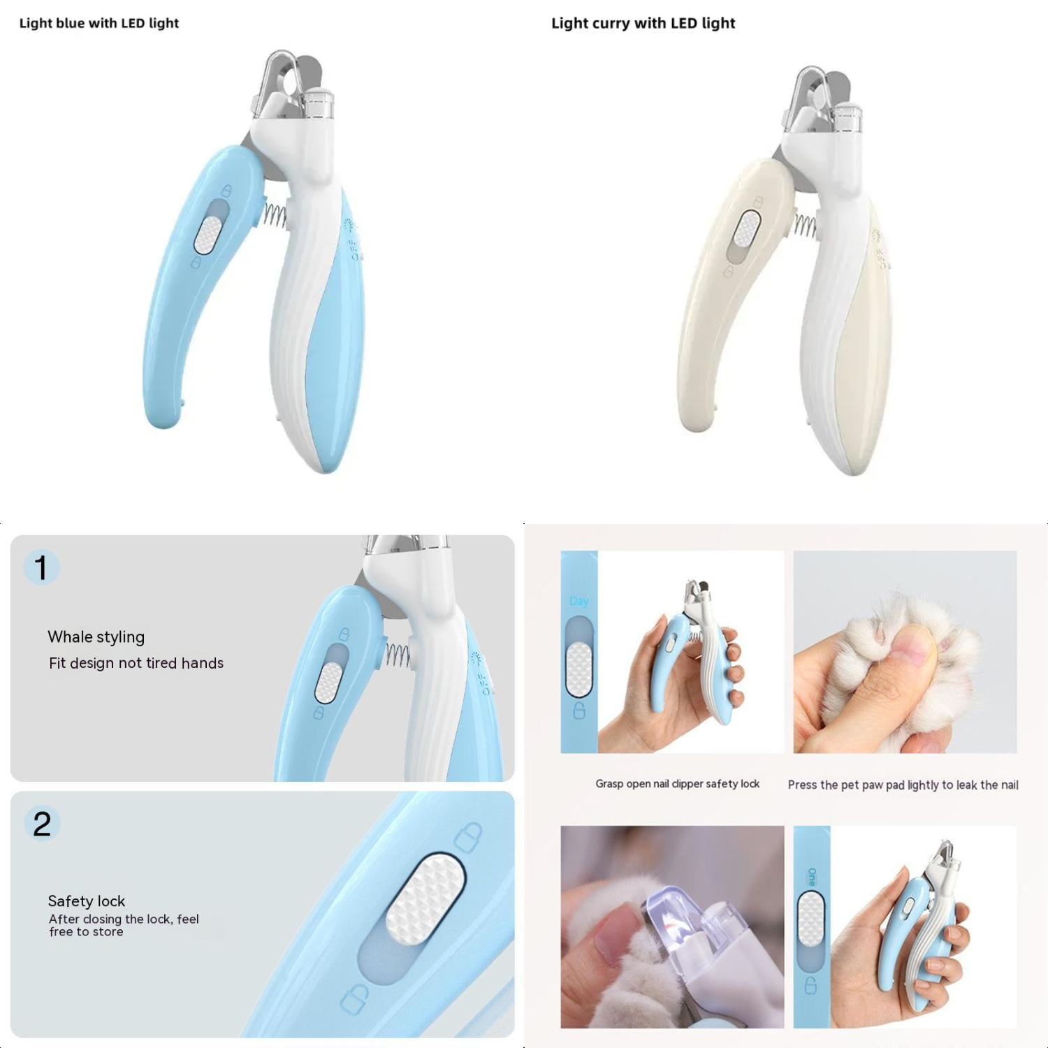 Efficient LED Pet Nail Grinder Trimmer - Convenient Safe and Labor ...