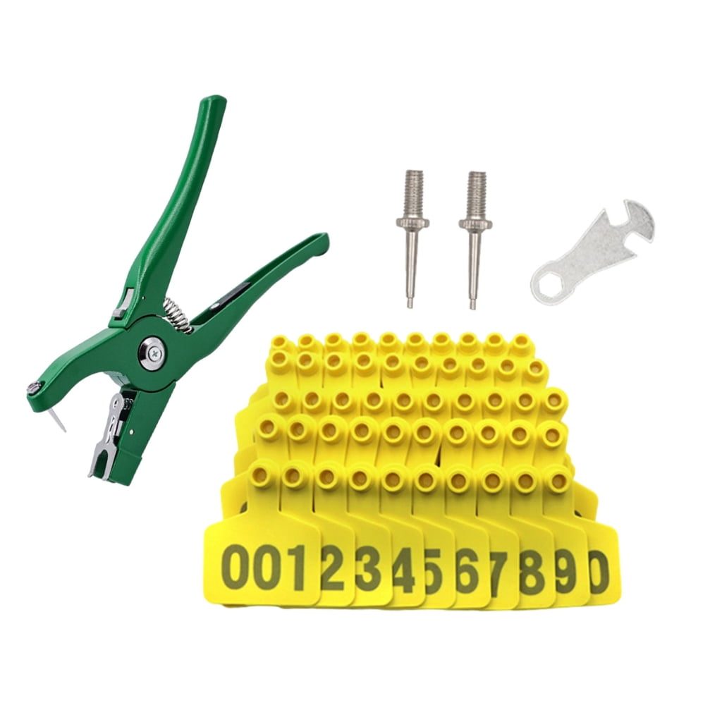 Efficient Livestock Ear Label 001-100 Ear Tagging Pliers Clip Ear Label ...