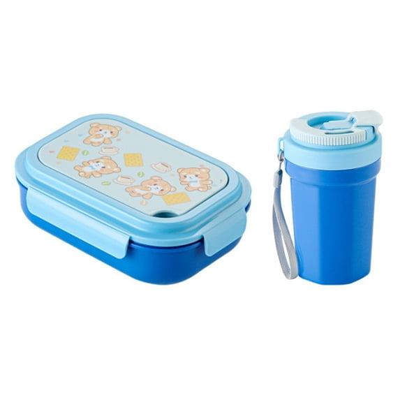 Efficient Lunch Box and Kettle Set With Utensils Divided Compartments ...