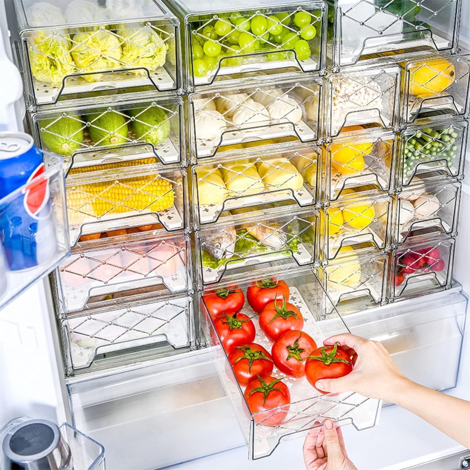 Efficient Pantry Organization Solution, Clear Foods Organizer Bins with ...