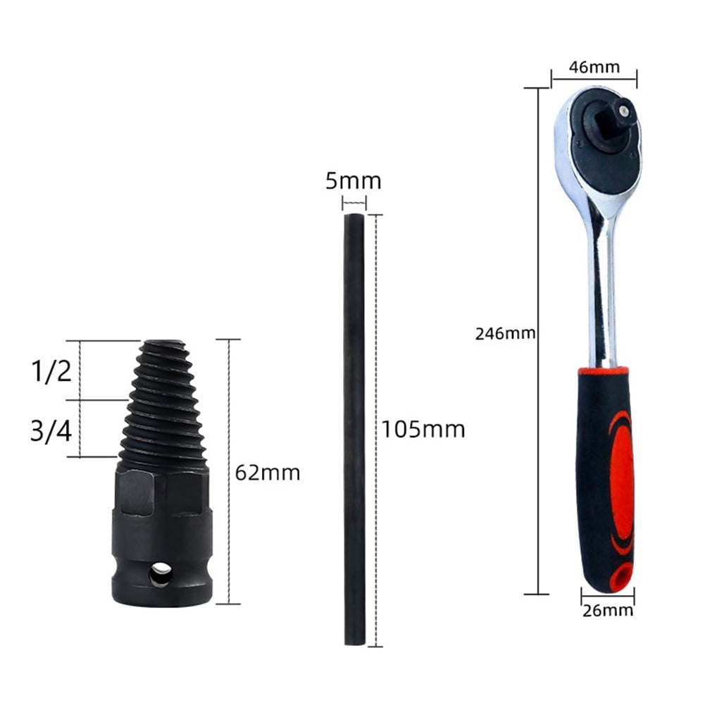Efficient Pipe Broken Screw Extractor Remover 1/2Inch Square Driver ...