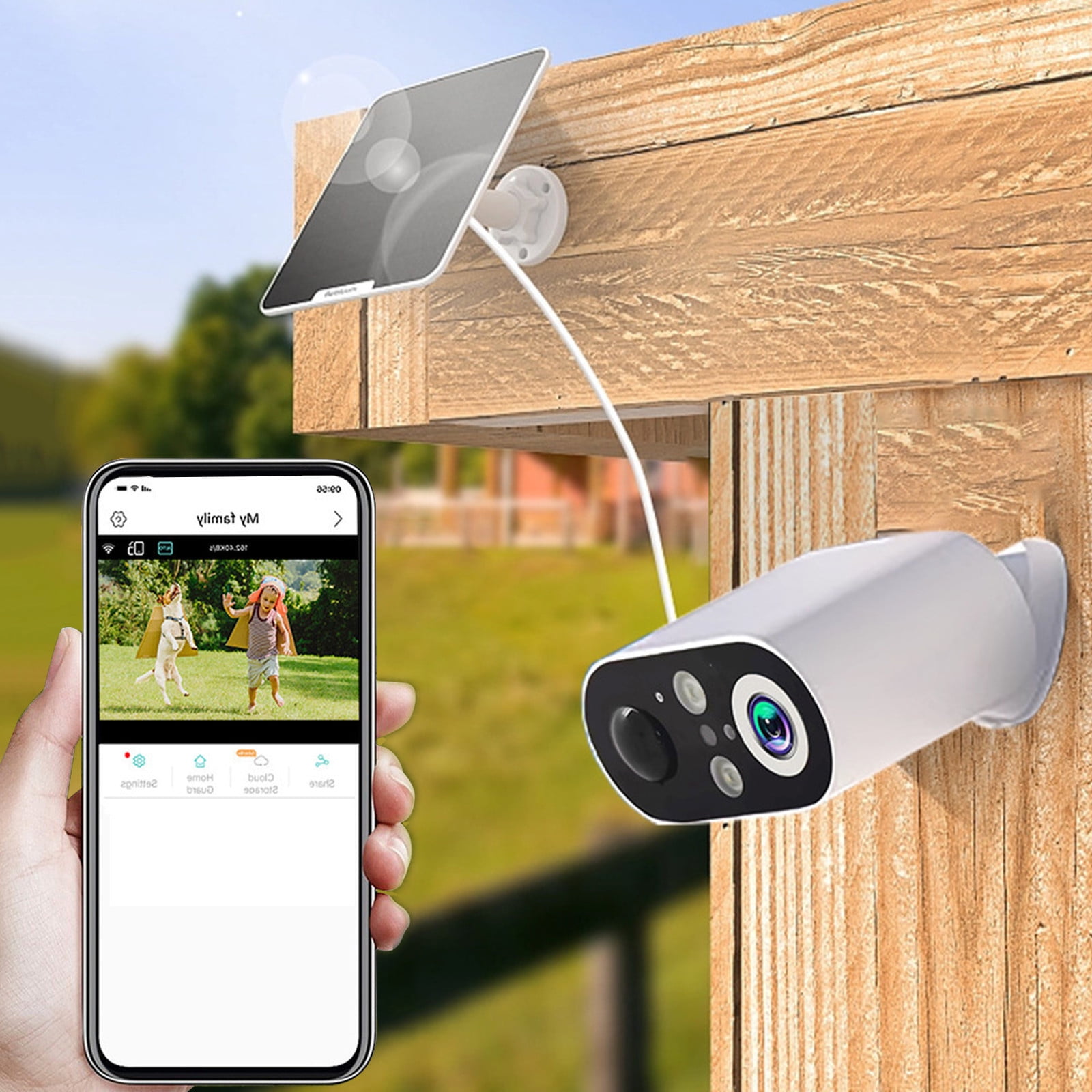 Efficient Solar WiFi Surveillance Camera 360 Outdoor Day And Night Full ...