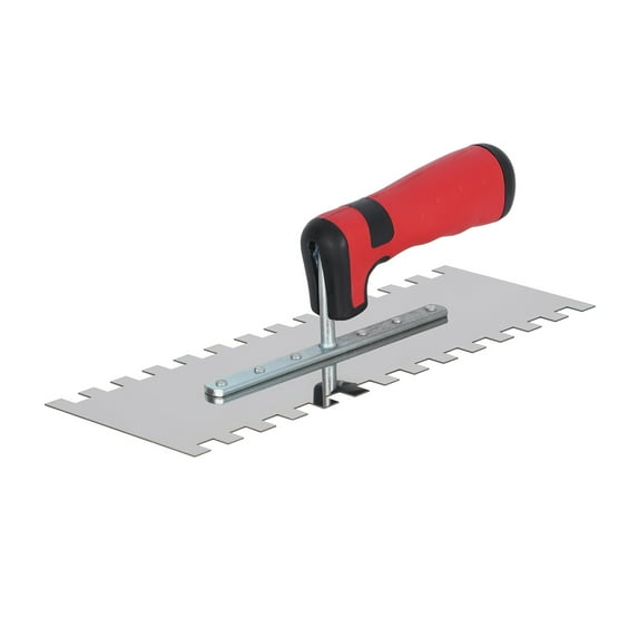 Efficient Steel Construction Trowel Flat Base Square Teeth Soft Grip ...